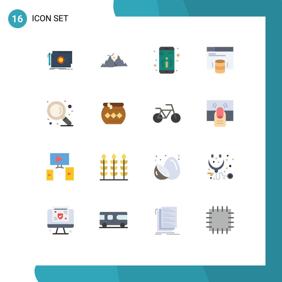 Stock Vector Icon Pack of 16 Line Signs and Symbols for search web sun ...