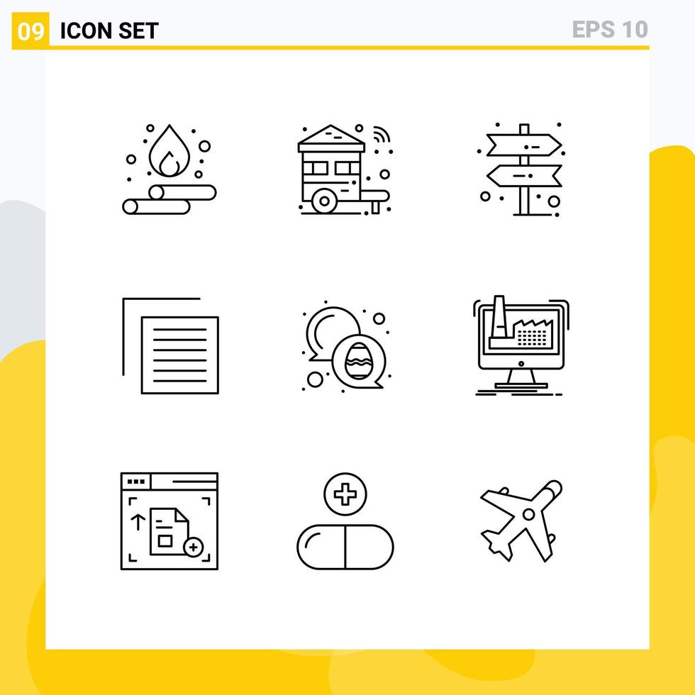 Editable Vector Line Pack Of 9 Simple Outlines Of Color Interface Car