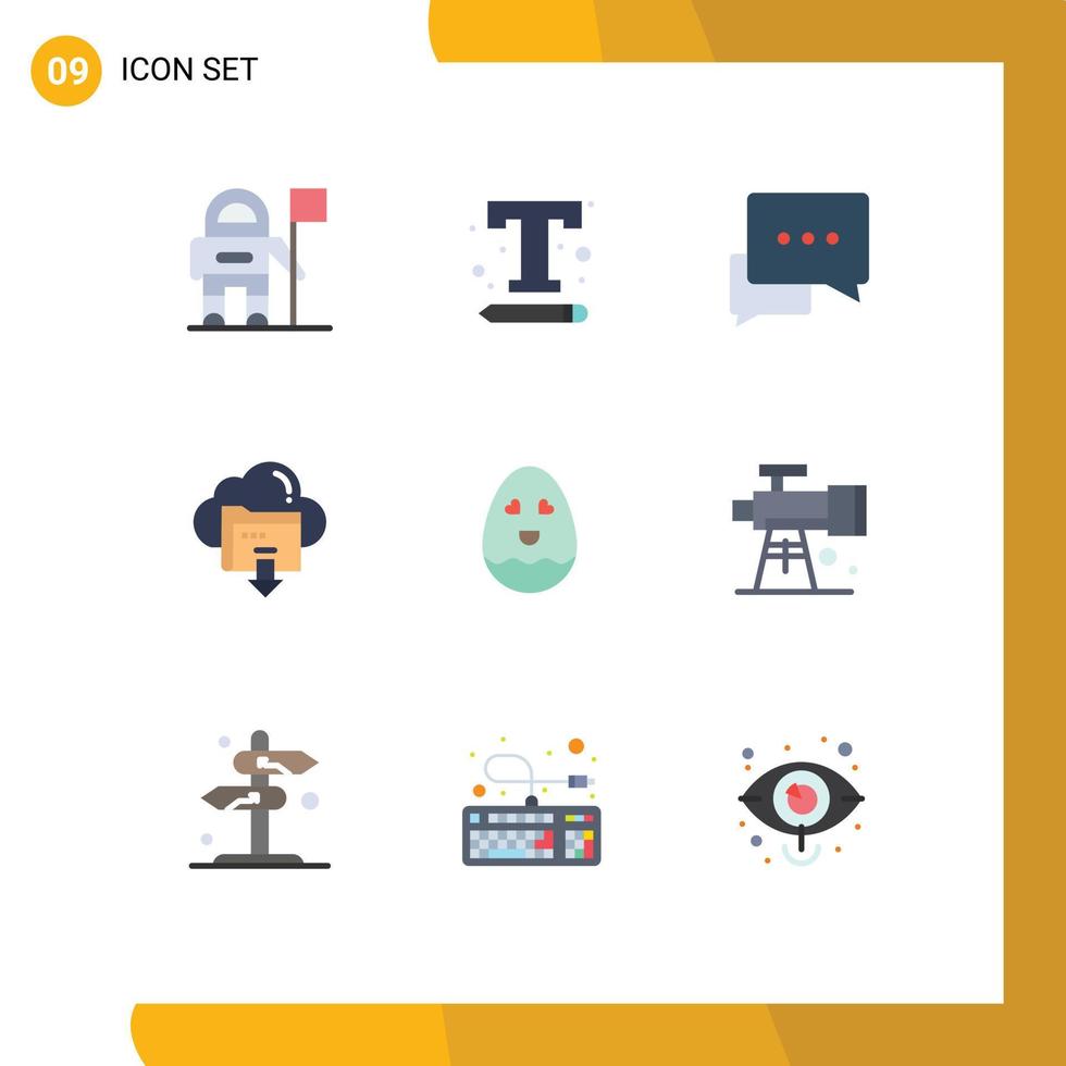 9 Universal Flat Colors Set For Web And Mobile Applications Egg Cloud Chat Down Download