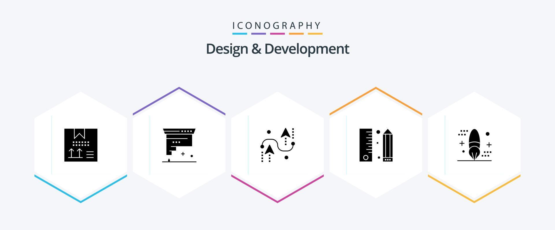 Design And Development 25 Glyph Icon Pack Including Development Coding Development Programing