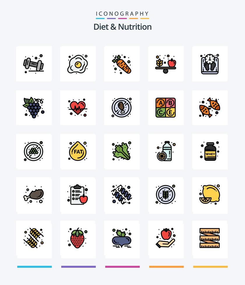 Creative Diet And Nutrition 25 Line FIlled icon pack Such As diet ...