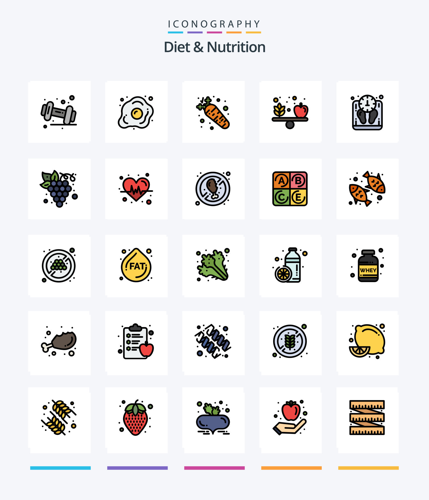 Creative Diet And Nutrition 25 Line FIlled icon pack Such As diet ...