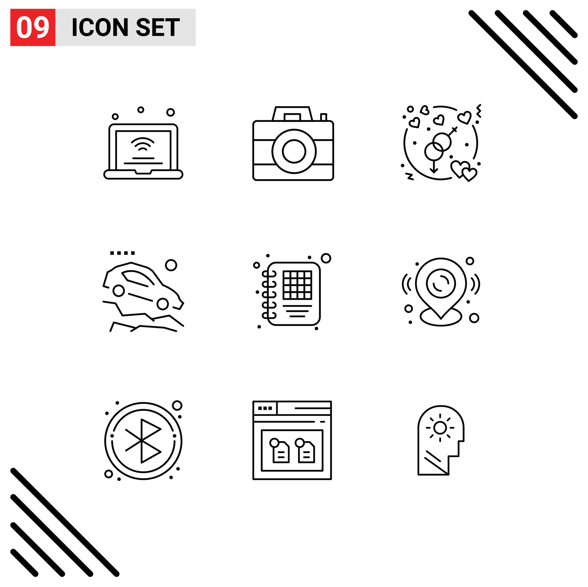 9 Thematic Vector Outlines And Editable Symbols Of Business Falling