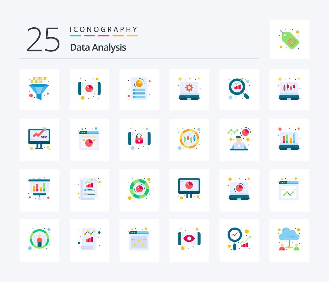 Data Analysis 25 Flat Color icon pack including monitoring. business ...
