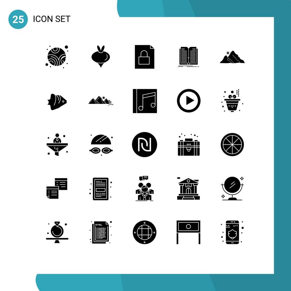 Stock Vector Icon Pack of 25 Line Signs and Symbols for nature ...