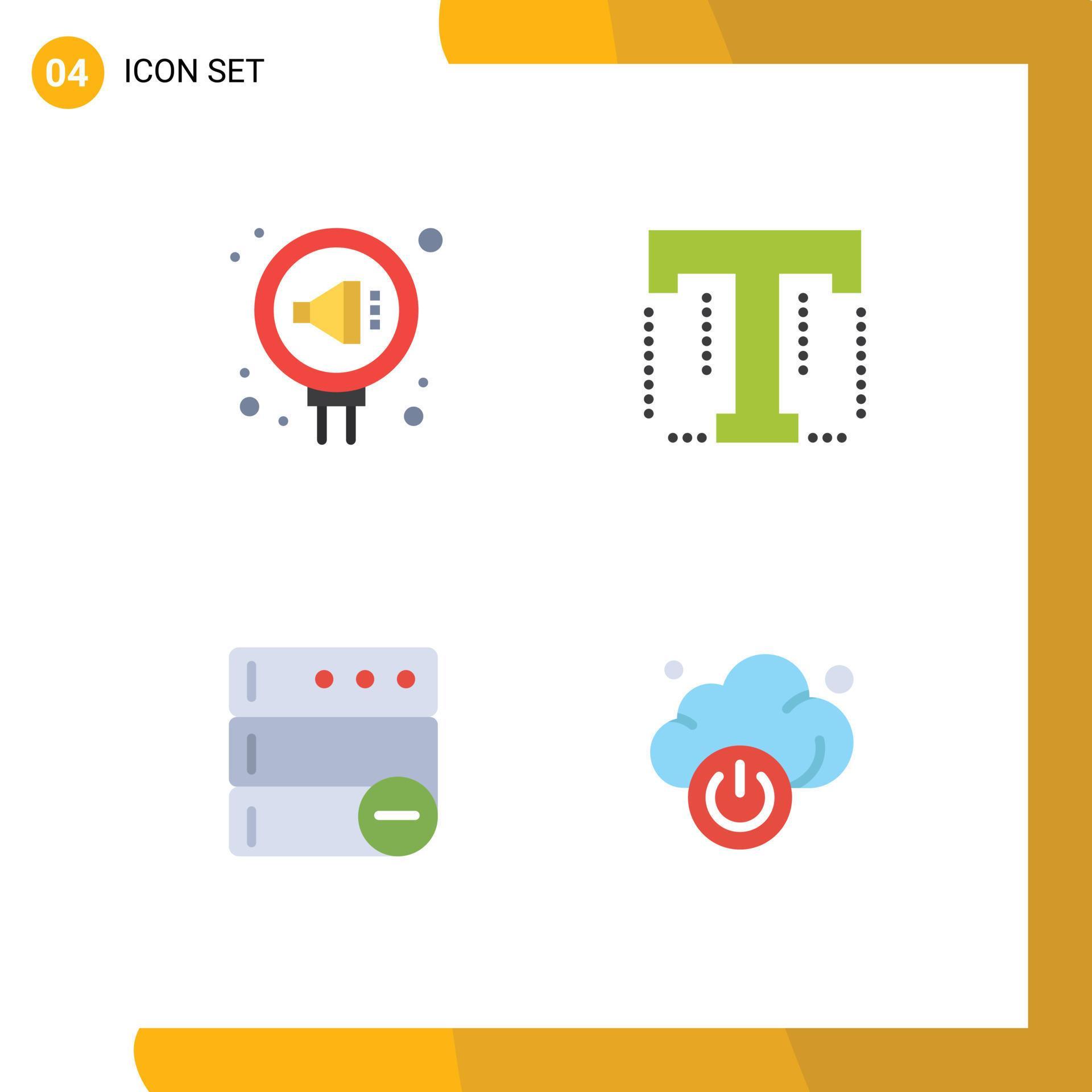 4 Universal Flat Icons Set For Web And Mobile Applications Management Database Relation Text
