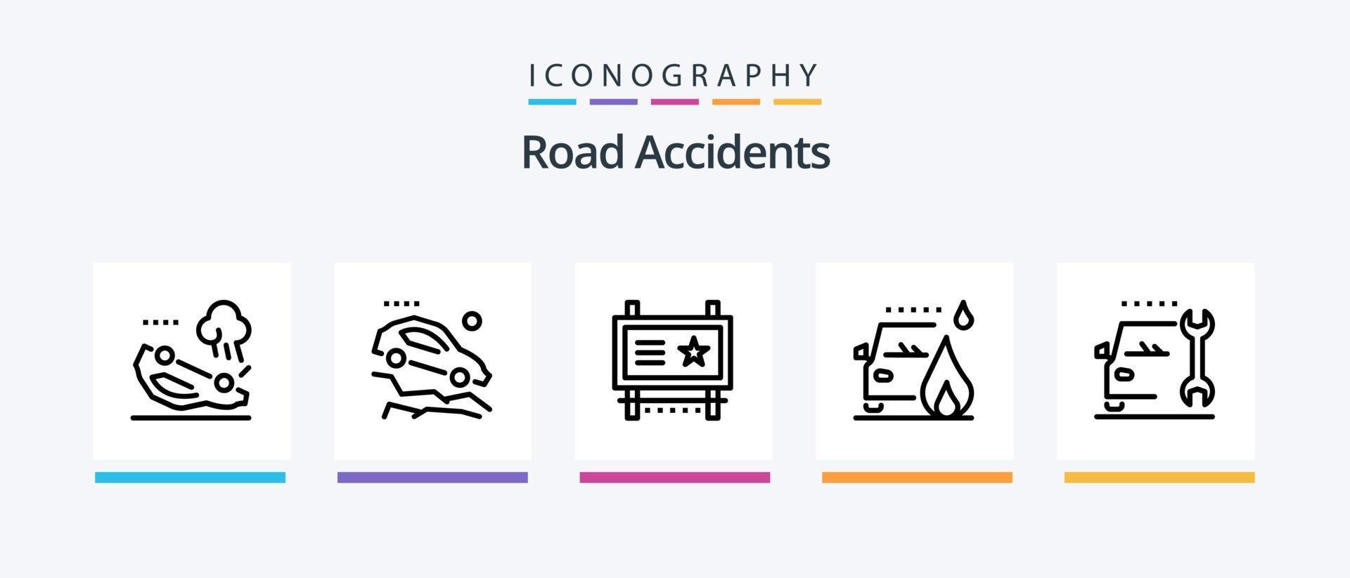 Road Accidents Line 5 Icon Pack Including firefighter. traffic. sign ... Road Accidents Line 5 Icon Pack Including firefighter. traffic. sign ...