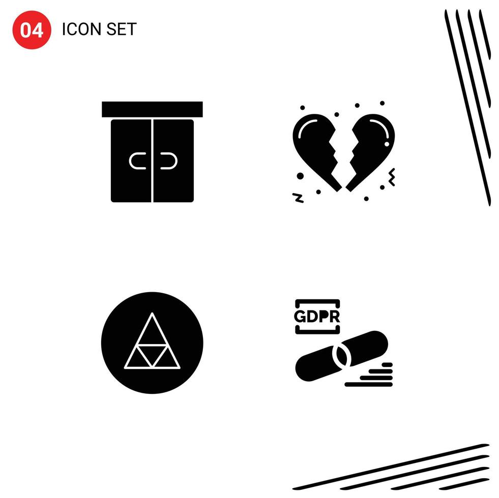 Set Of 4 Modern Ui Icons Symbols Signs For Decor Sign Interior Love Symbols Editable Vector