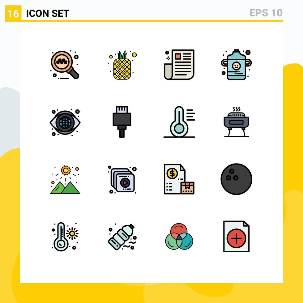 Set of 16 Modern UI Icons Symbols Signs for eye infant interface bottle ... Set of 16 Modern UI Icons Symbols Signs for eye infant interface bottle ...