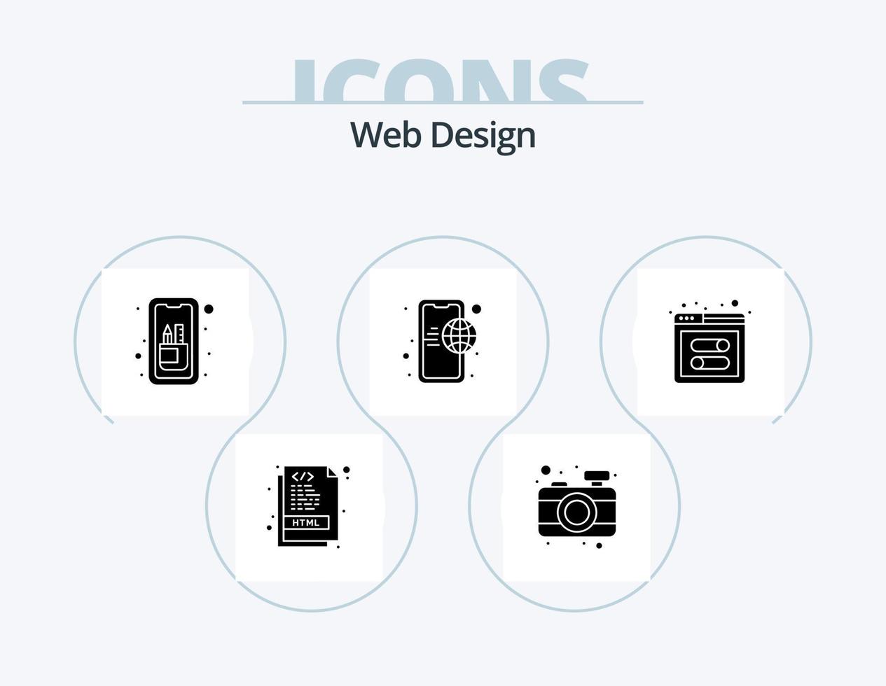 Web Design Glyph Icon Pack 5 Icon Design. control. mobile. design ...