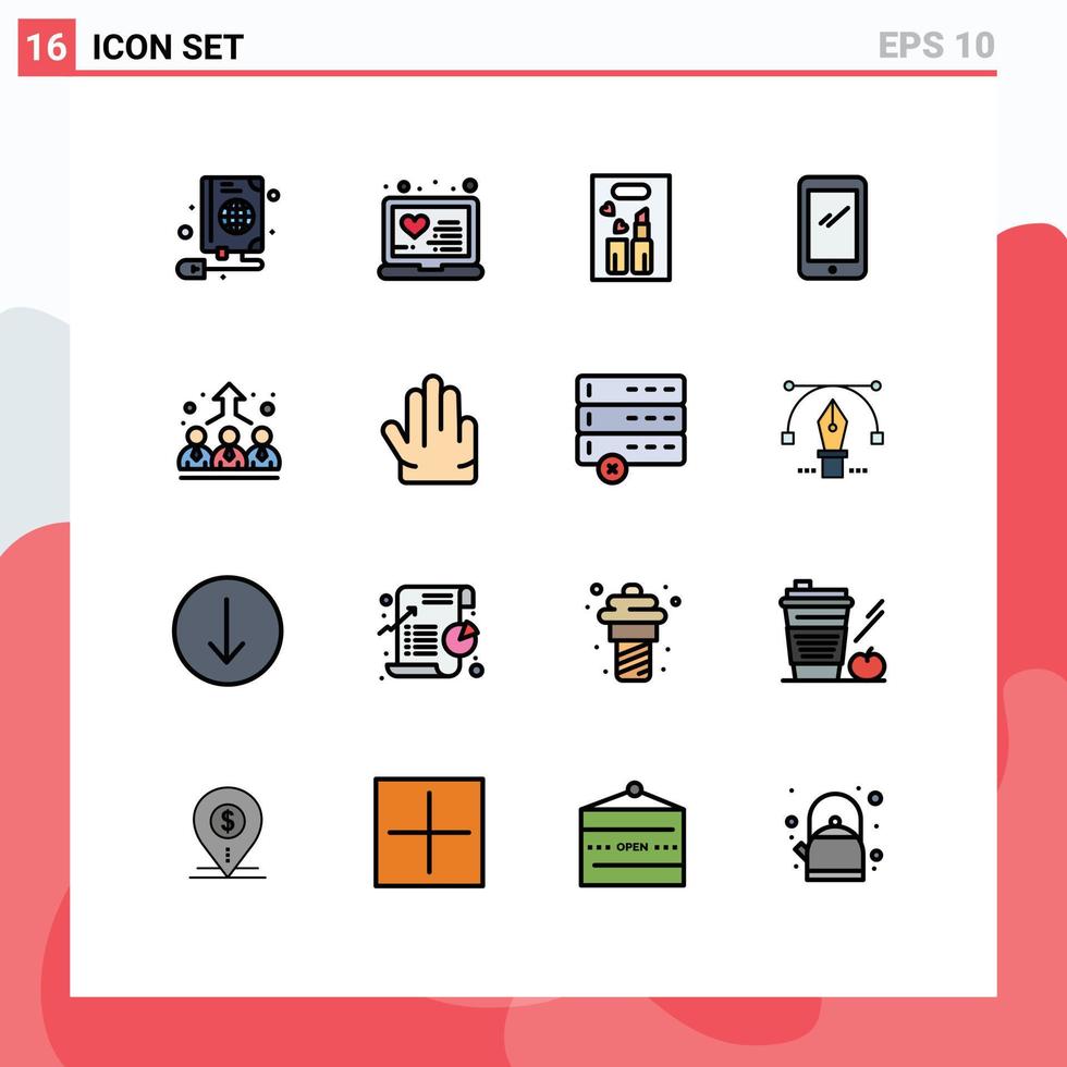16 Universal Flat Color Filled Line Signs Symbols Of Business Android