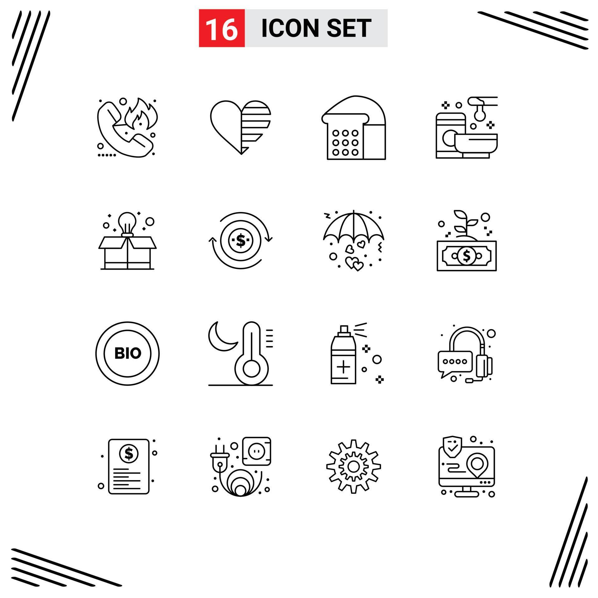 16 Thematic Vector Outlines And Editable Symbols Of Web Spa Lines Service Loaf Editable Vector