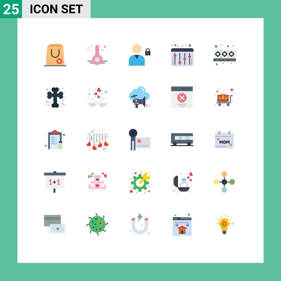 User Interface Pack Of 25 Basic Flat Colors Of Food Cooker Spring Equalizer Adjustment Editable