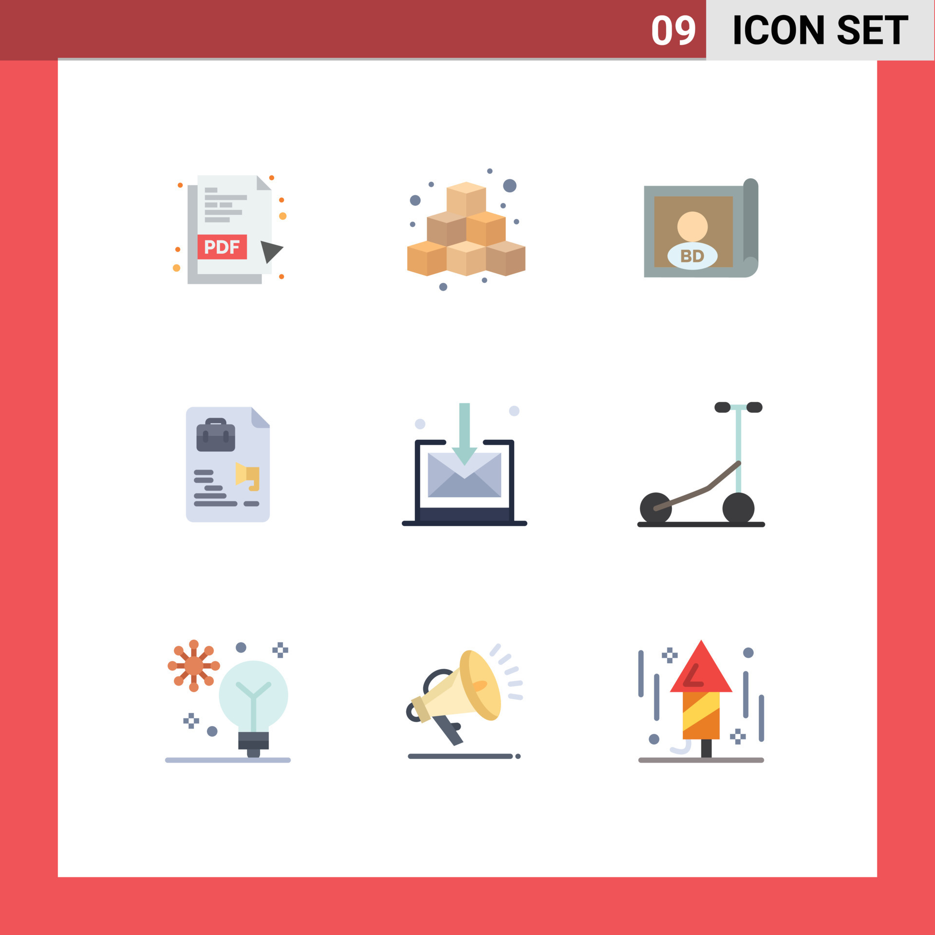 Conjunto De 9 9 Moderno Ui íconos Símbolos Señales Para Bandeja De