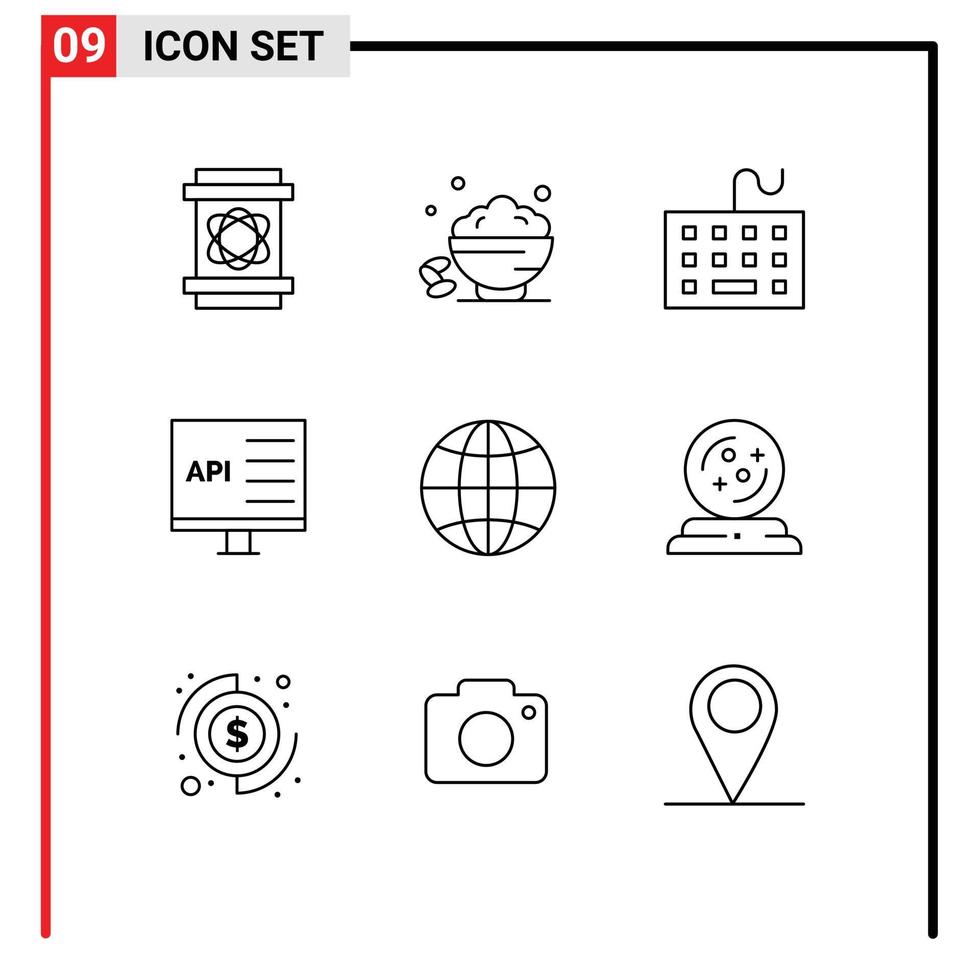 9 Thematic Vector Outlines And Editable Symbols Of Develop Coding Open App Hardware Editable