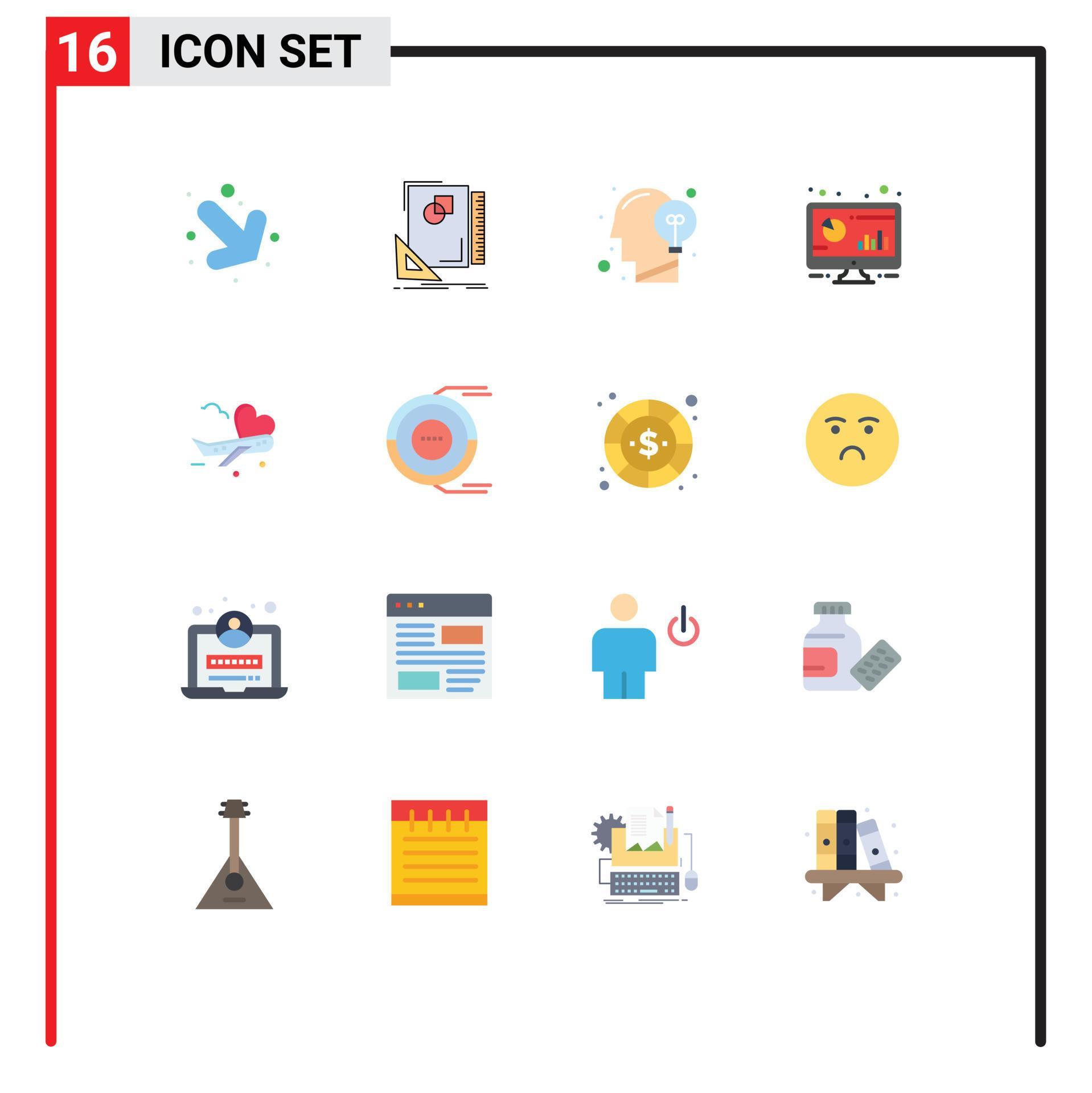 16 Universal Flat Colors Set For Web And Mobile Applications Pc Computer Communication Bar Mind