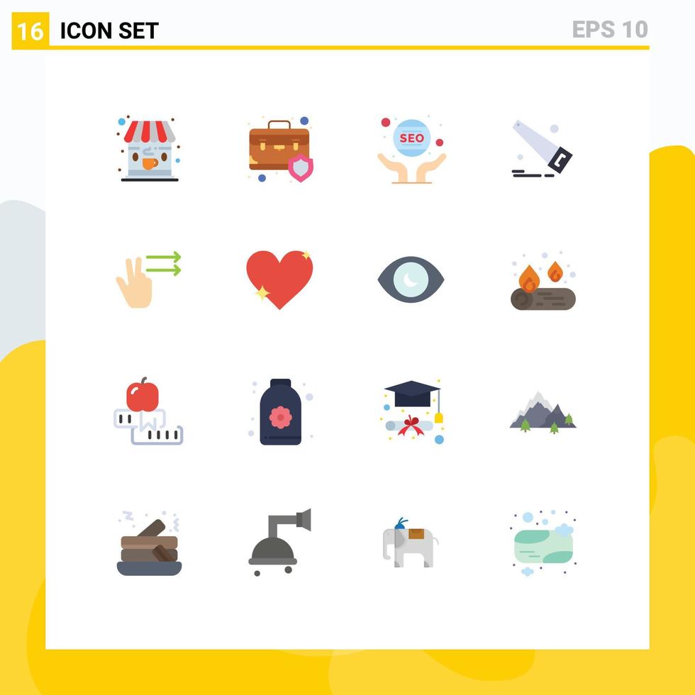 Stock Vector Icon Pack of 16 Line Signs and Symbols for gesture tools ...