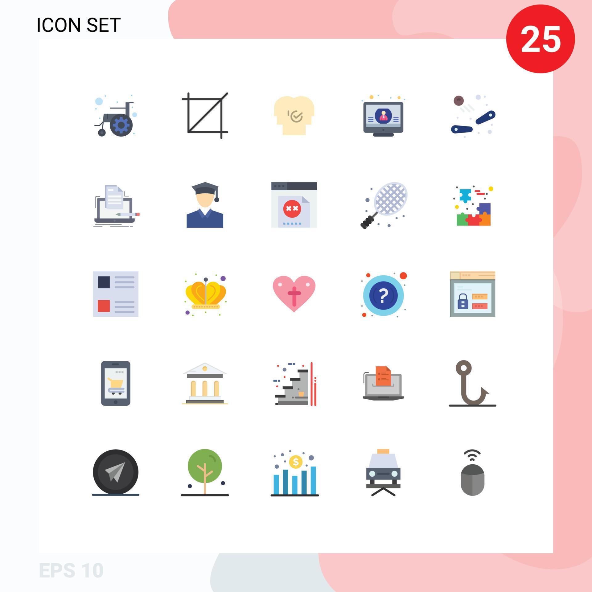 Stock Vector Icon Pack of 25 Line Signs and Symbols for pinball screen ...