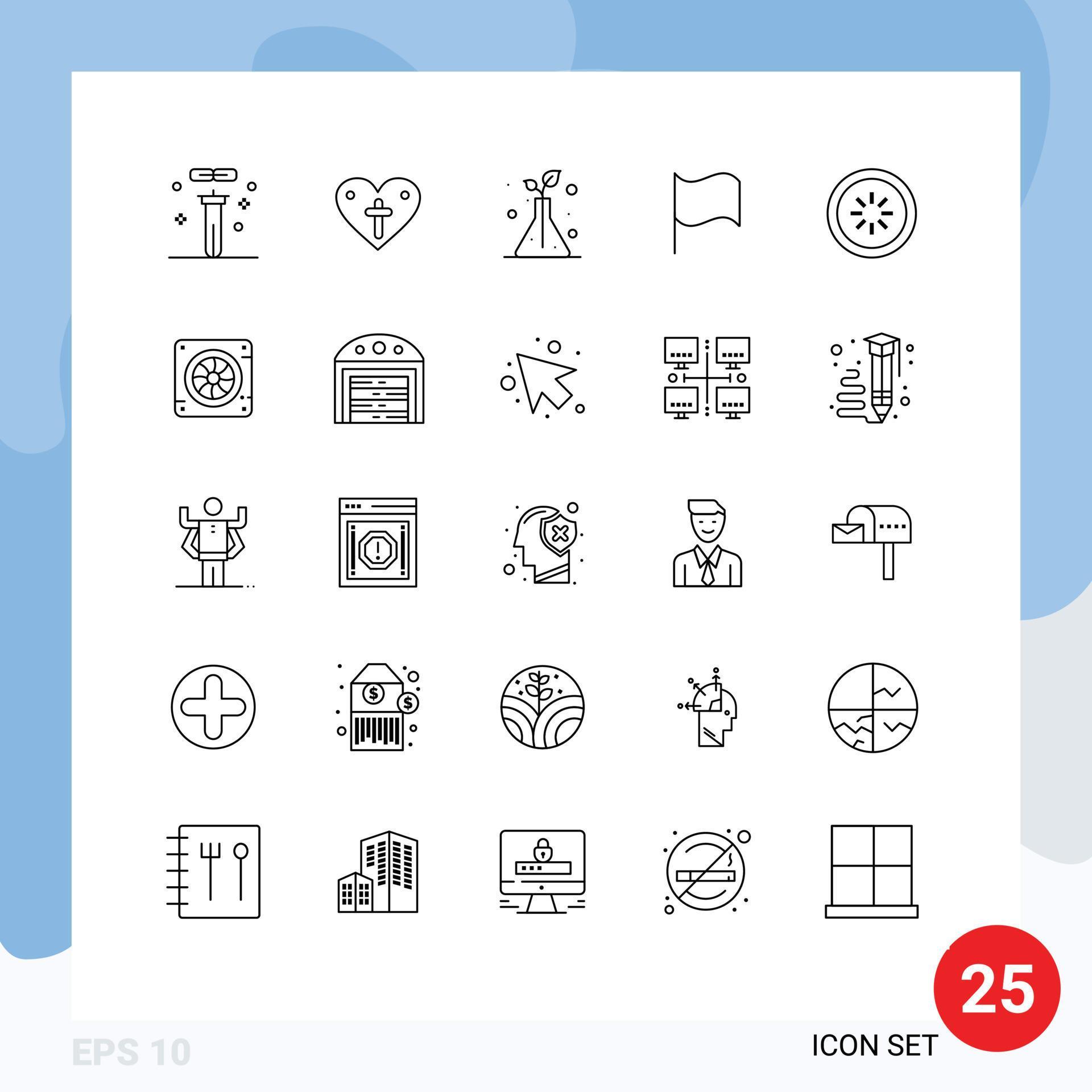 Set Of 25 Modern Ui Icons Symbols Signs For Connection Buffer Loves Ui