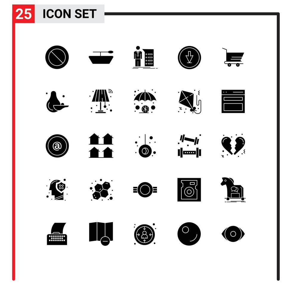 Stock Vector Icon Pack of 25 Line Signs and Symbols for food order ...