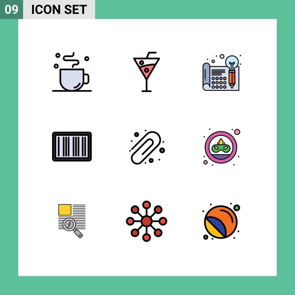 9 User Interface Filledline Flat Color Pack Of Modern Signs And Symbols Of Back To School