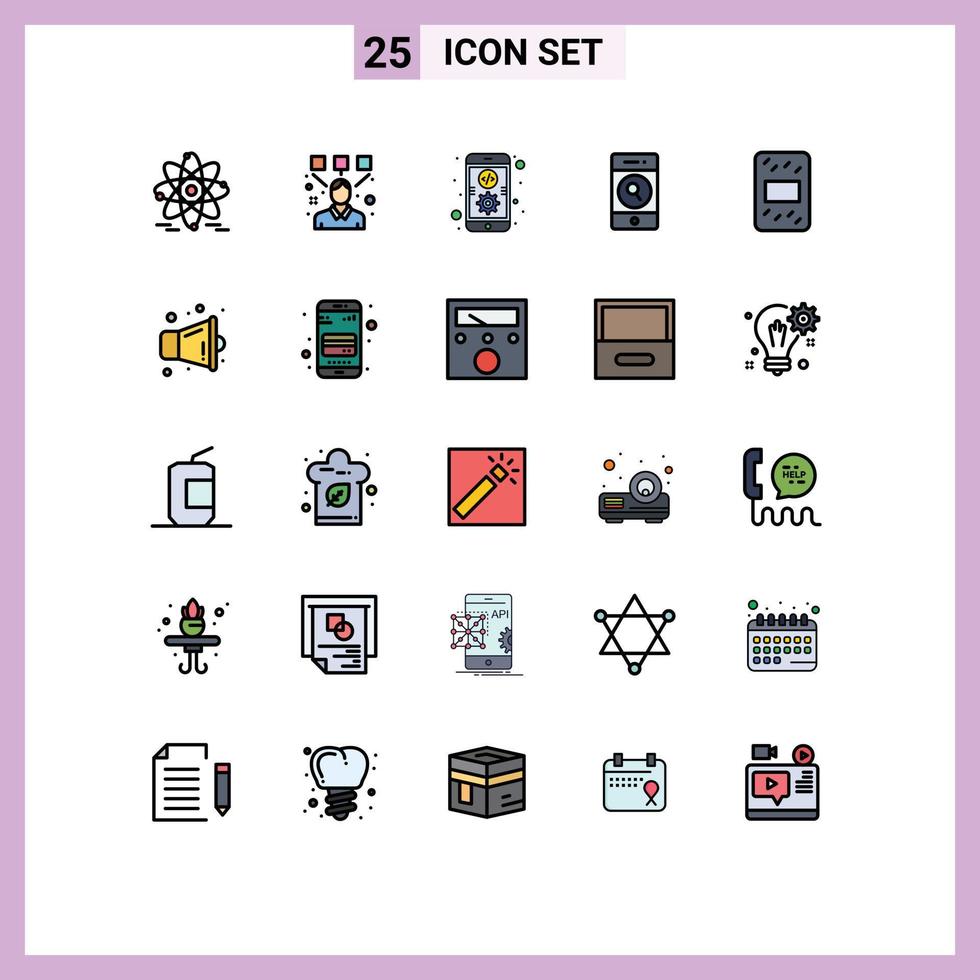 Pictogram Set of 25 Simple Filled line Flat Colors of pack grain coding ...