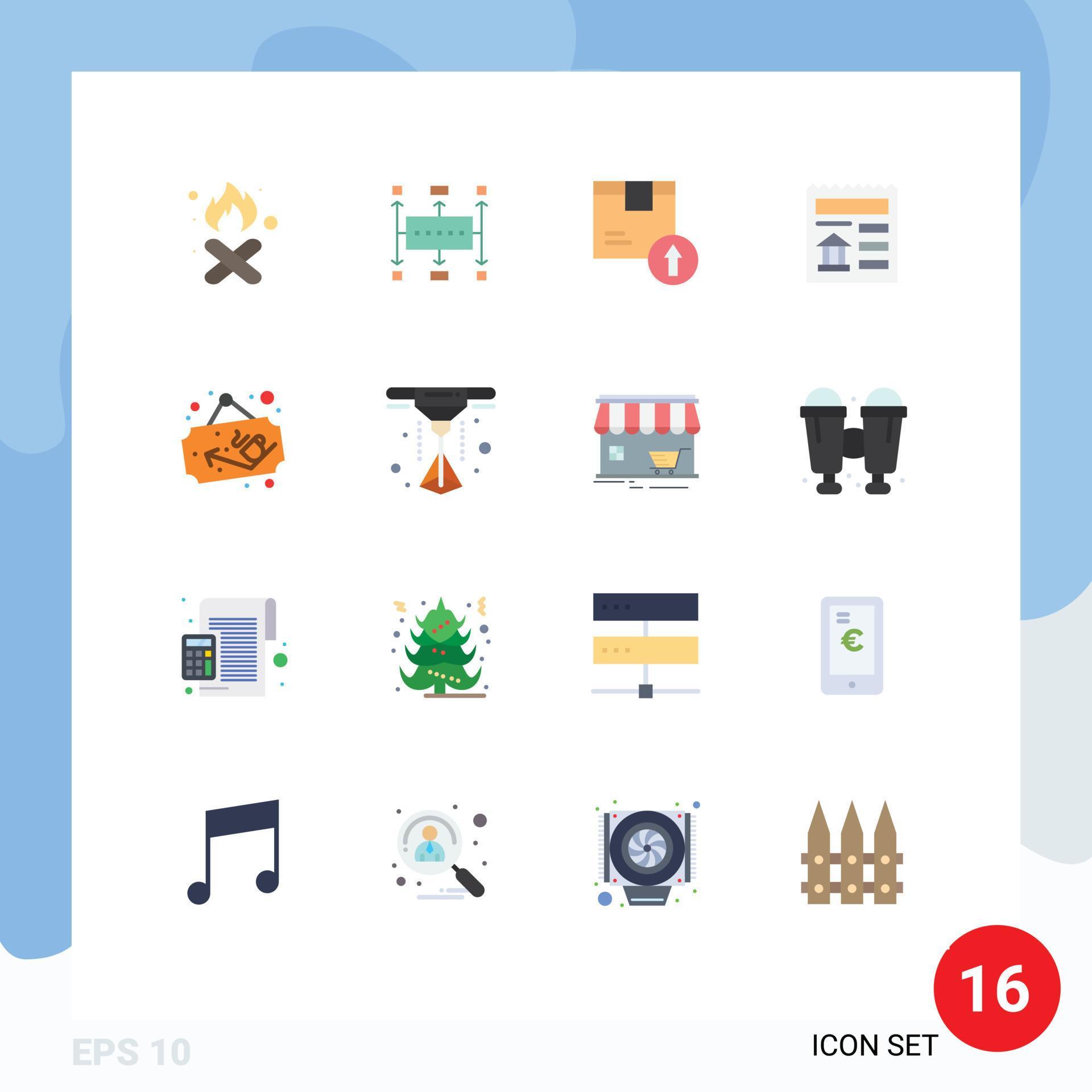 Stock Vector Icon Pack Of 16 Line Signs And Symbols For Ui Basic Modern Product Delivery