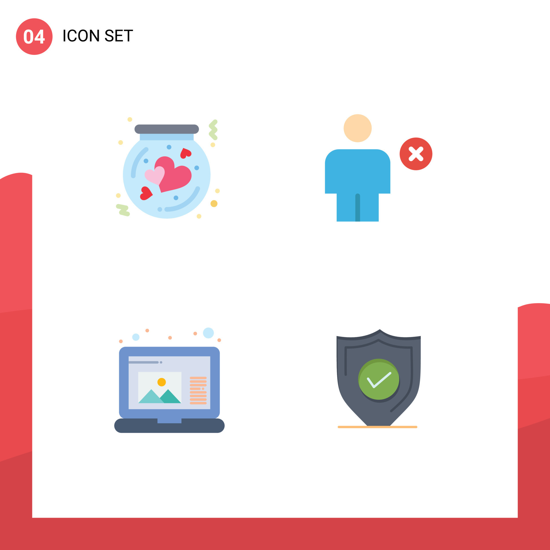 4 Thematic Vector Flat Icons And Editable Symbols Of Bottle Human Love Avatar Create Editable