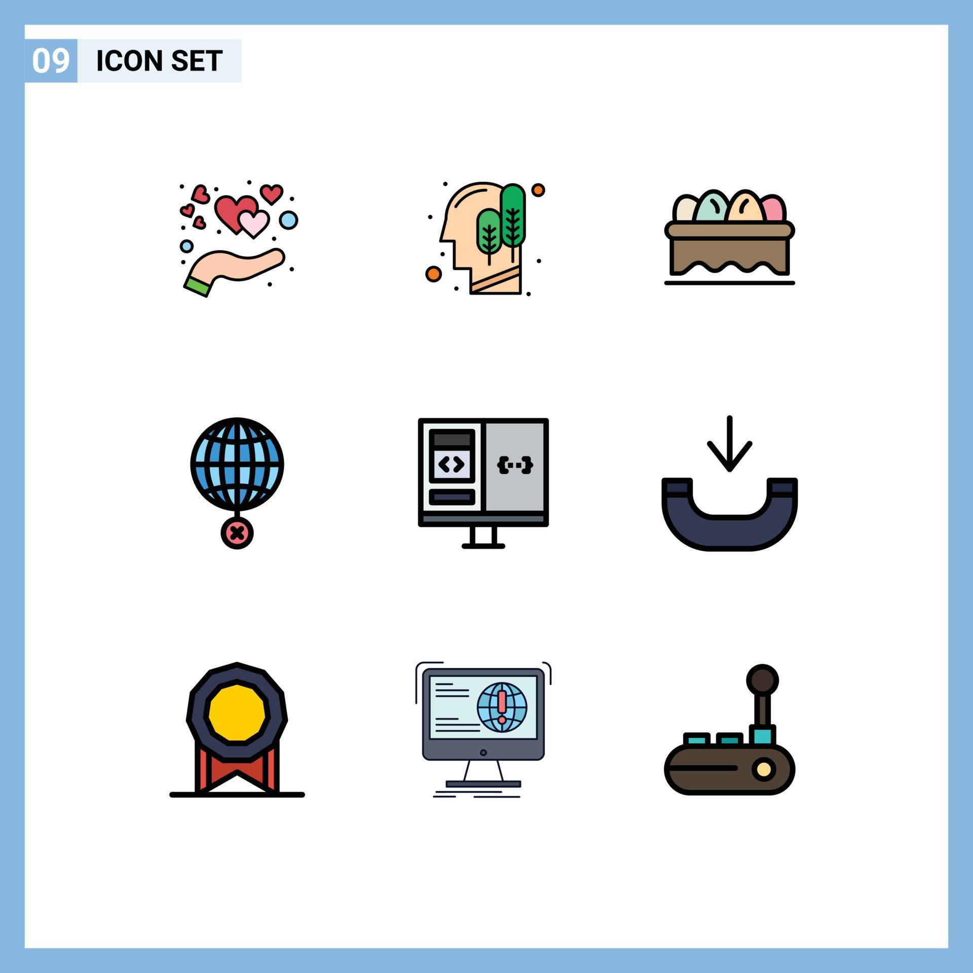9 Creative Icons Modern Signs and Symbols of coding croos basket ...