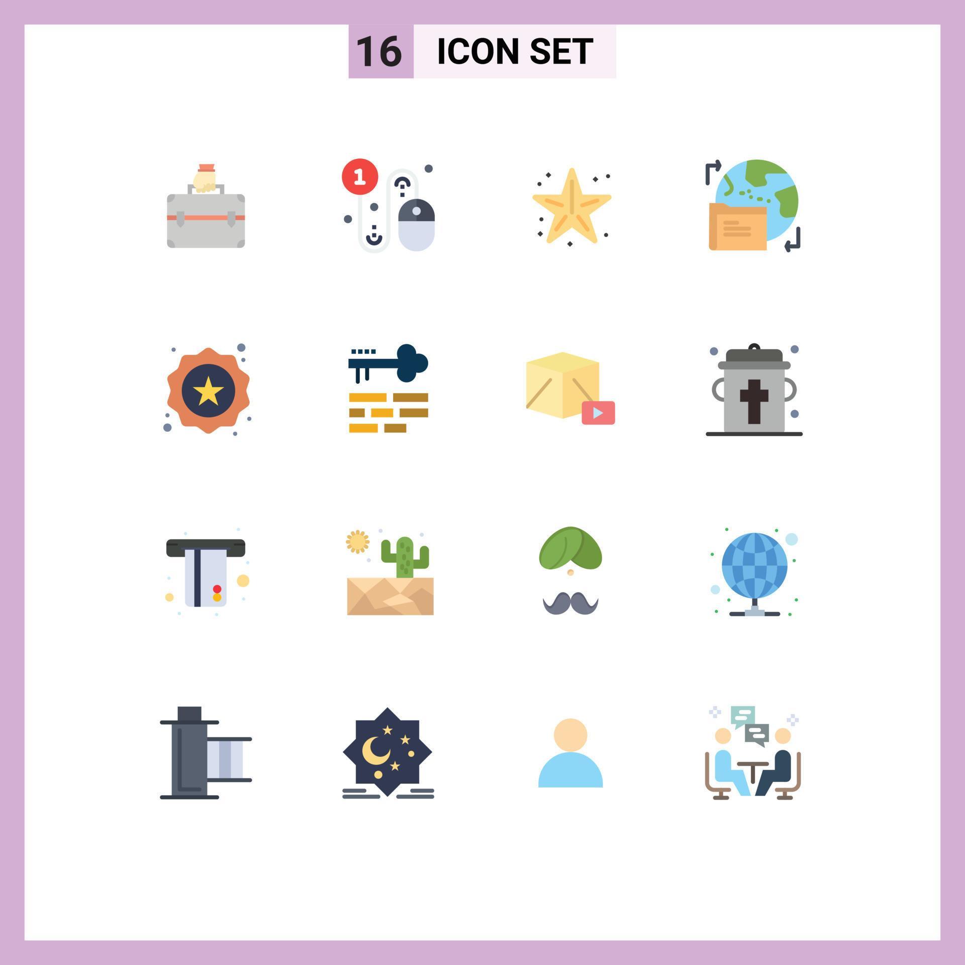 User Interface Pack Of 16 Basic Flat Colors Of Data World Pay Per Click Gdpr Star Editable Pack