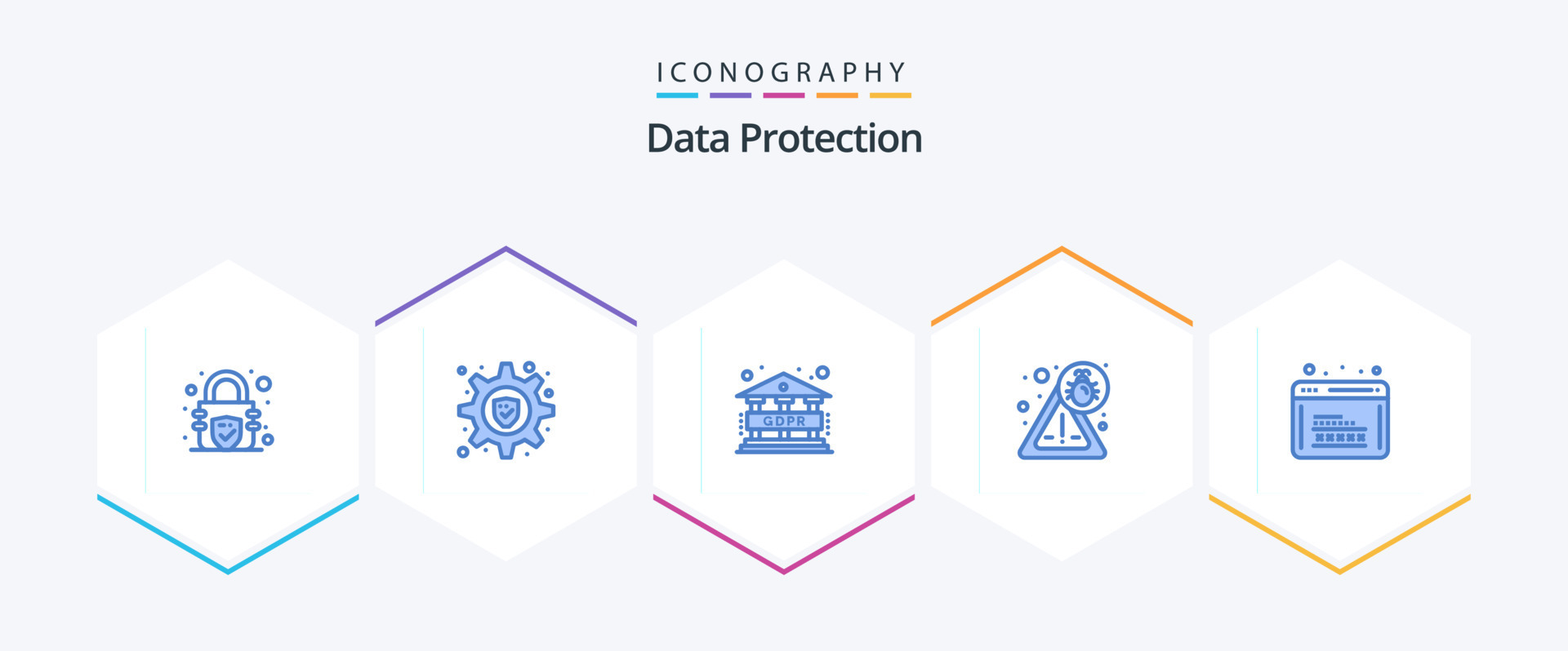 Data Protection 25 Blue icon pack including . web. regulation ...