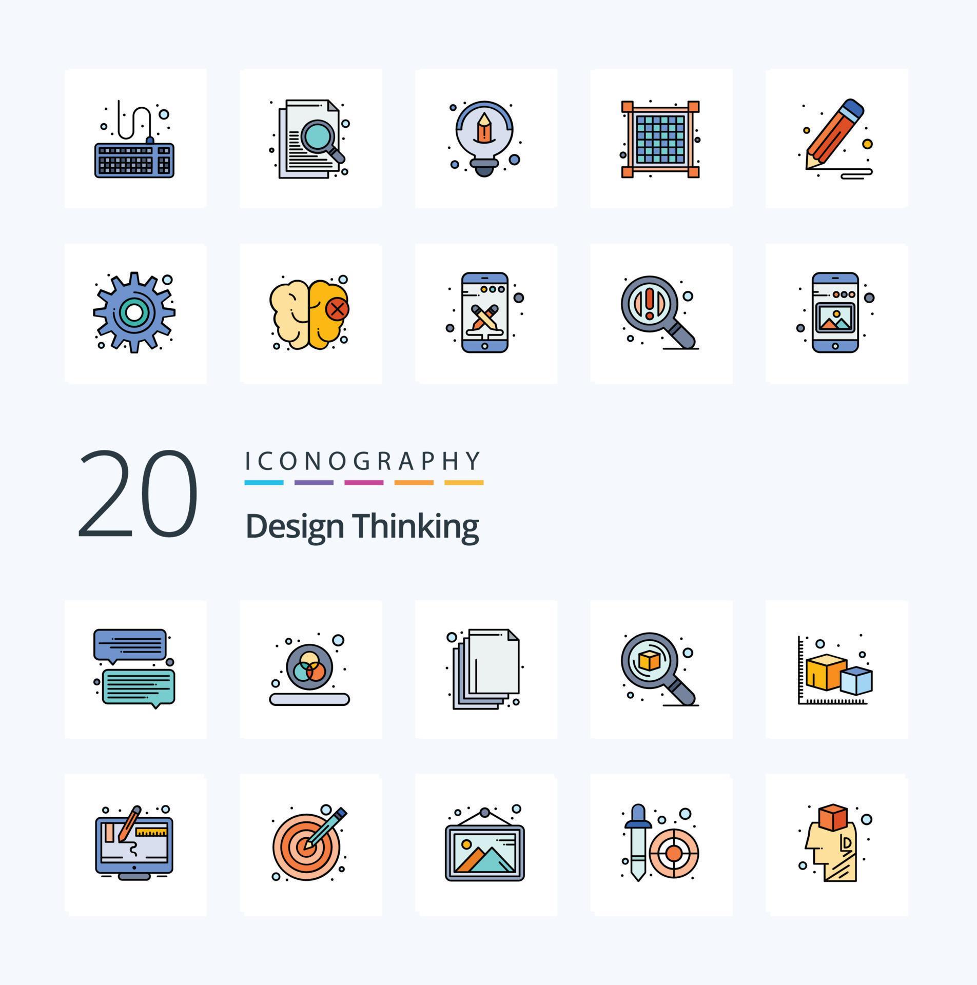 20 Design Thinking Line Filled Color icon Pack like modeling arrow ...