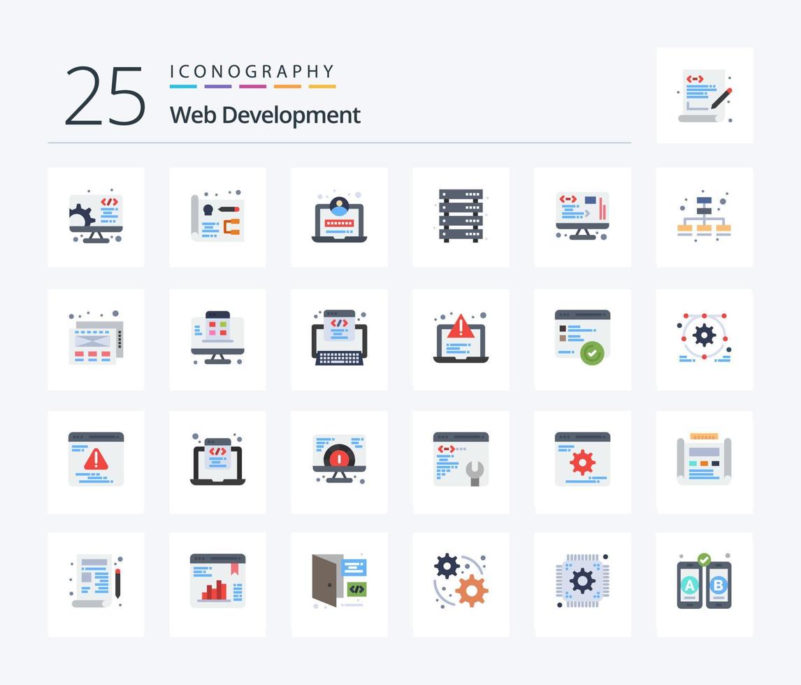 Web Development 25 Flat Color Icon Pack Including Management Data Web Web Server 19721258