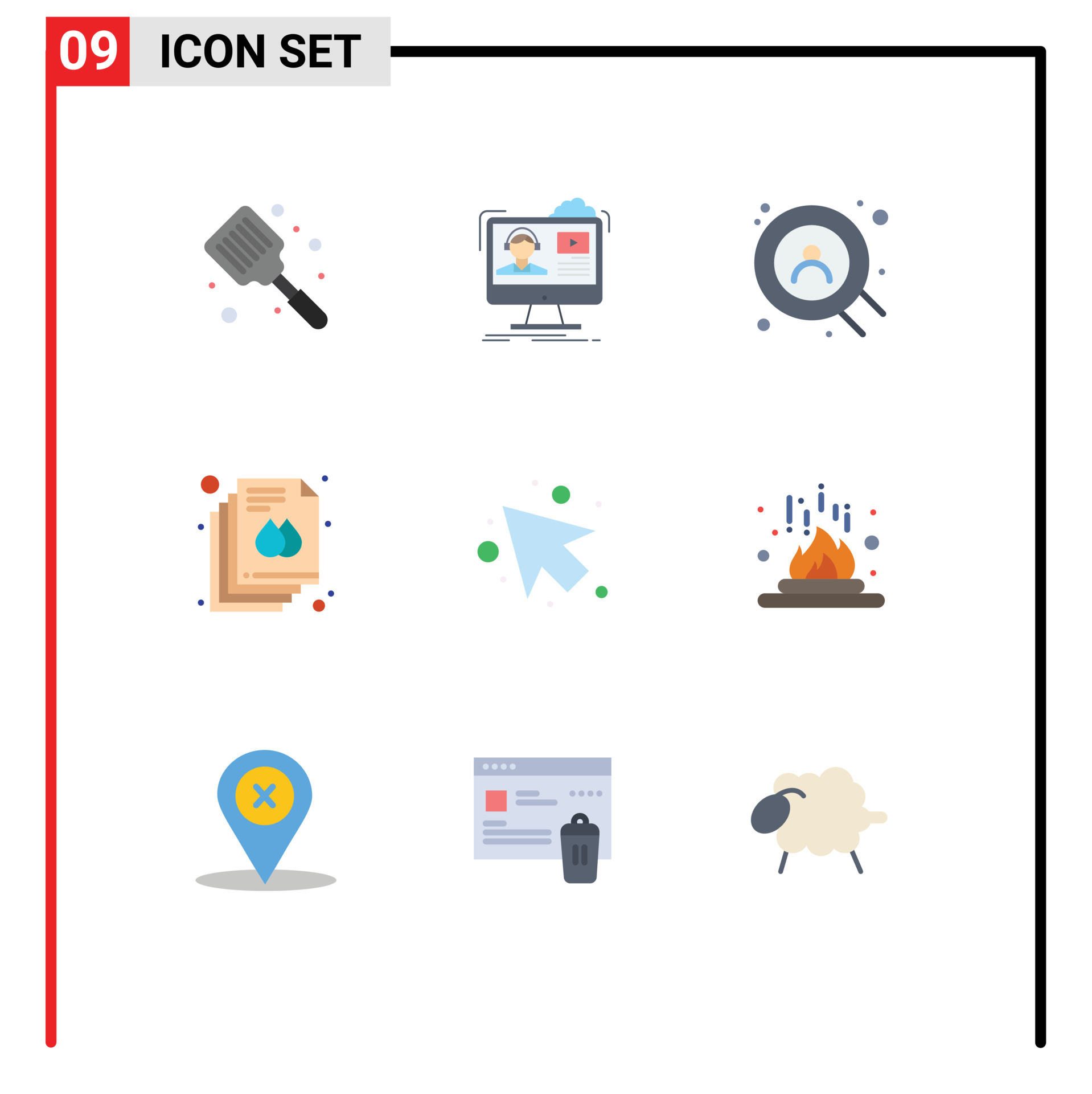 User Interface Pack Of 9 Basic Flat Colors Of Arrow Print Online Page