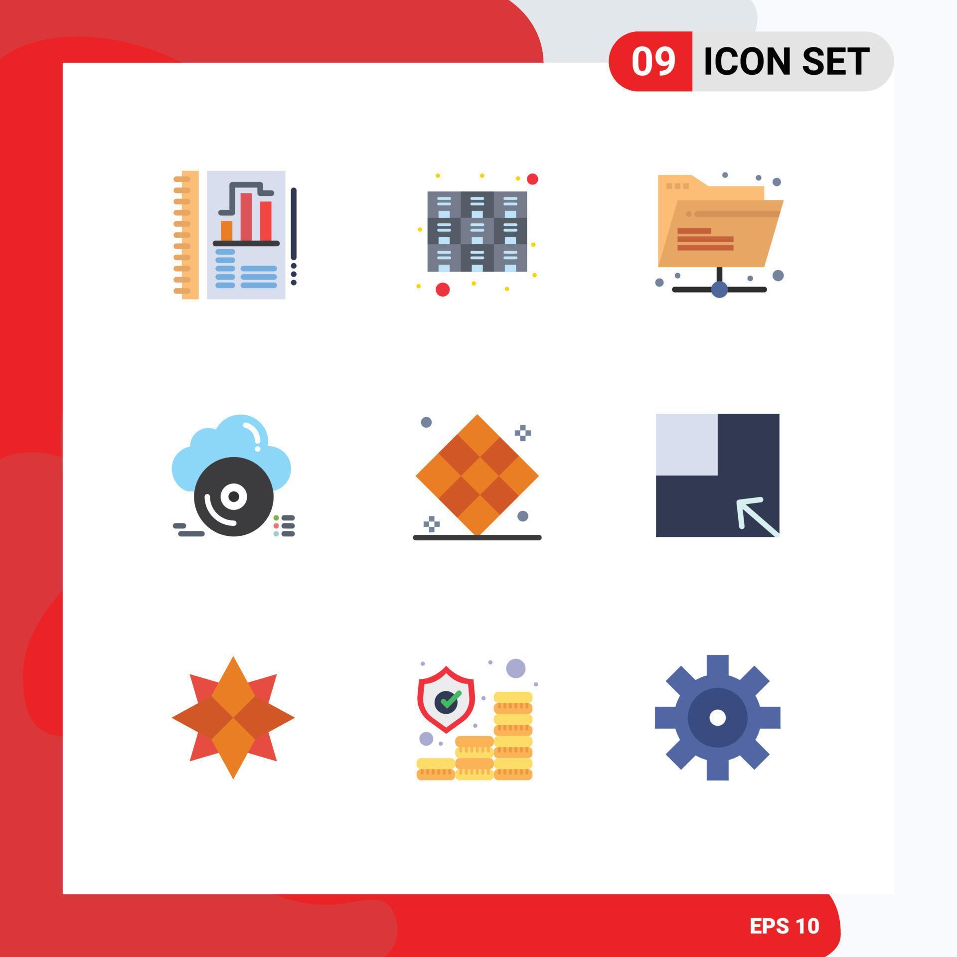 9 Universal Flat Color Signs Symbols of store archive rack disc shared ...