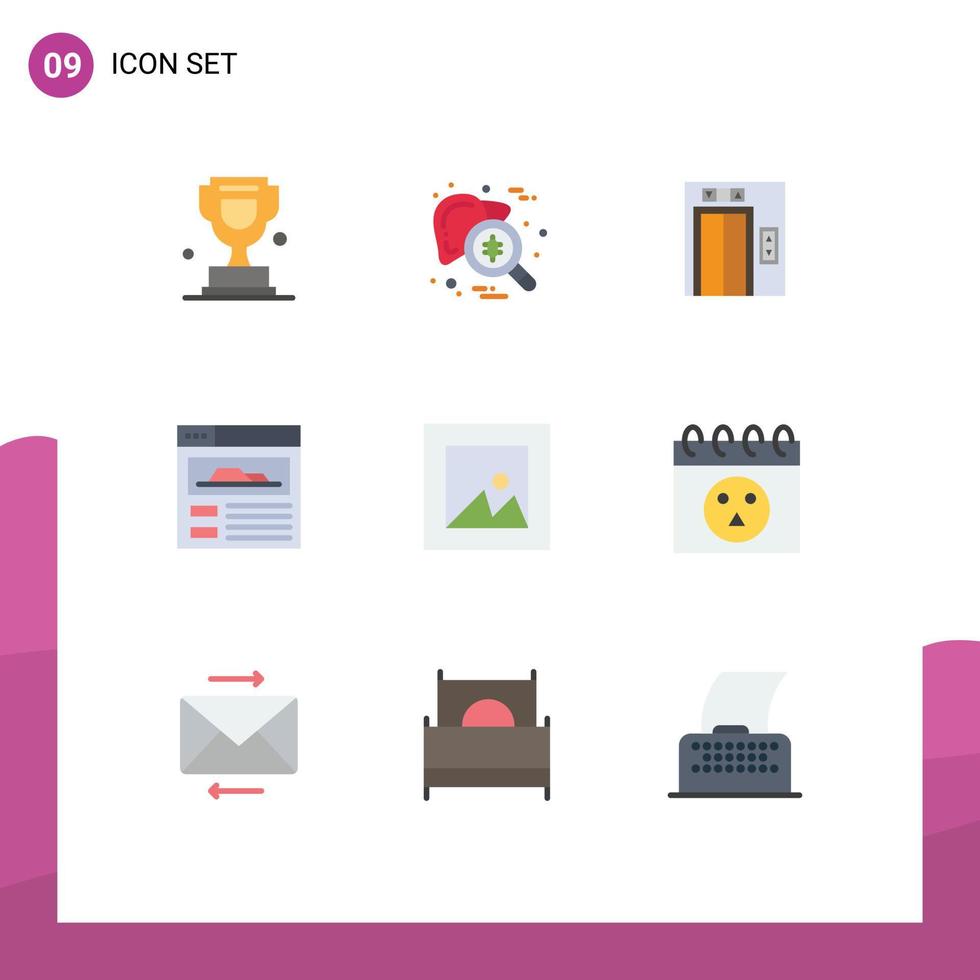 9 Universal Flat Colors Set For Web And Mobile Applications Calendar Layout Virus Image Site