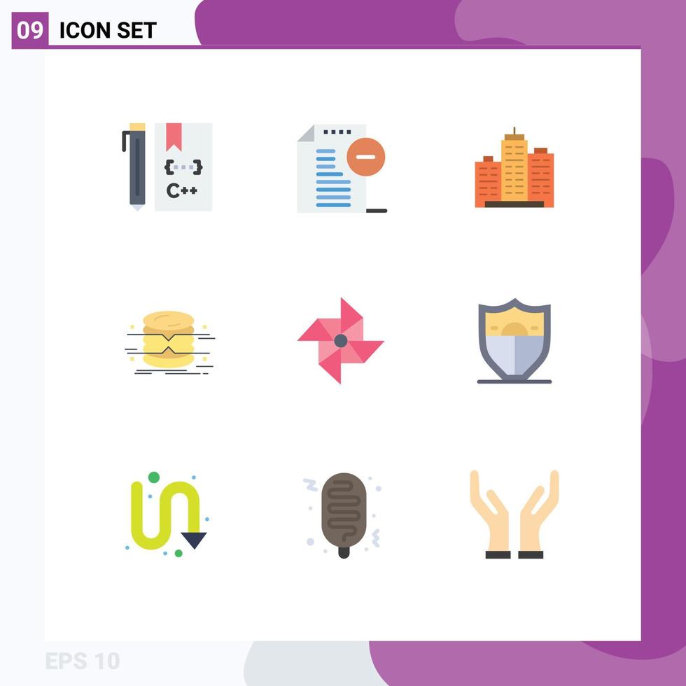 Universal Icon Symbols Group Of 9 Modern Flat Colors Of Data Real Office Property Estate