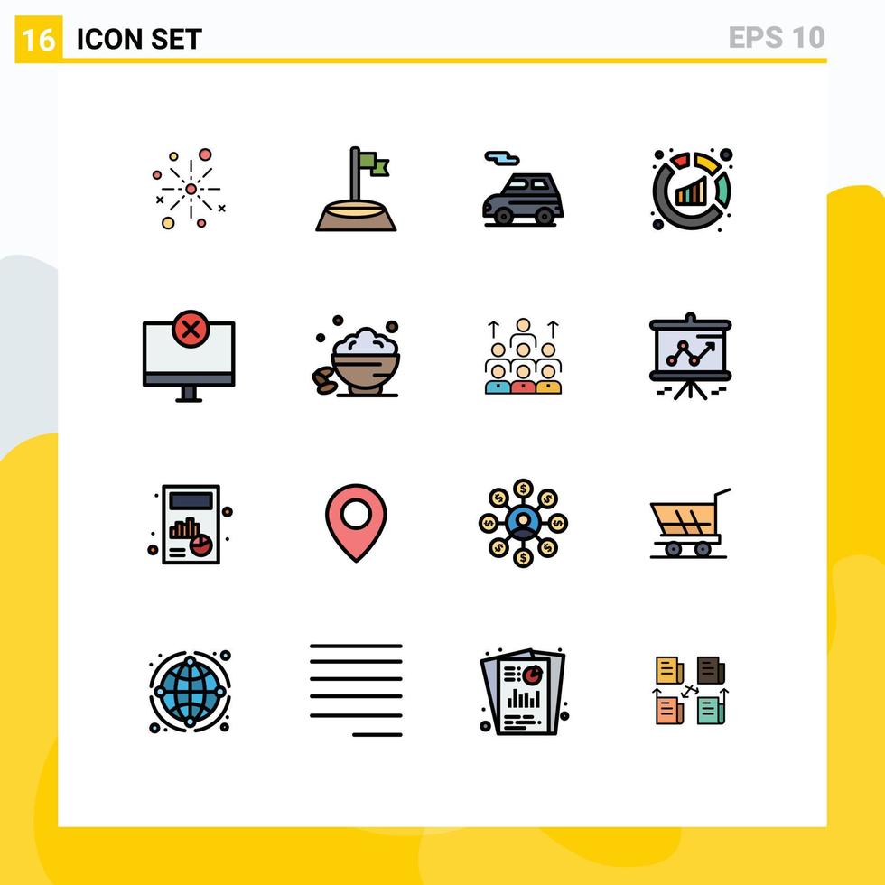 Stock Vector Icon Pack of 16 Line Signs and Symbols for sales analytics ...