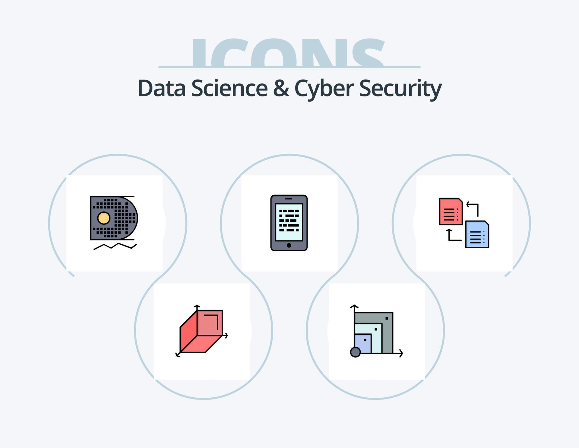 Data Science And Cyber Security Line Filled Icon Pack 5 Icon Design