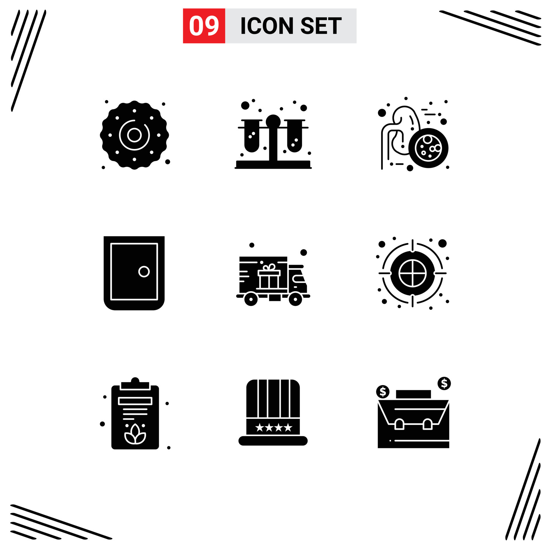 Conjunto De 9 9 Moderno Ui íconos Símbolos Señales Para Regalo Entrega