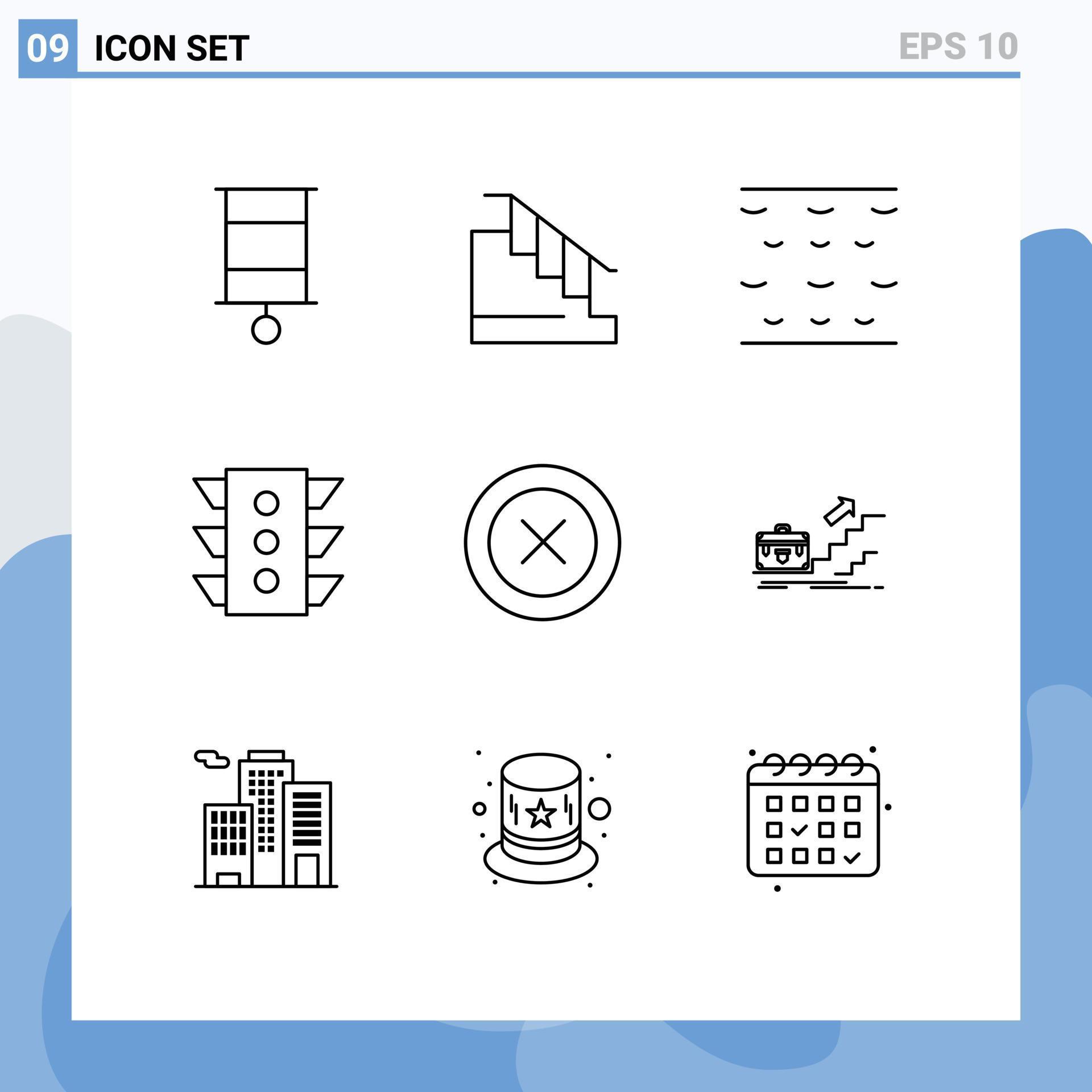 User Interface Pack Of 9 Basic Outlines Of Ui Rule Sea Navigation Traffic Editable Vector Design