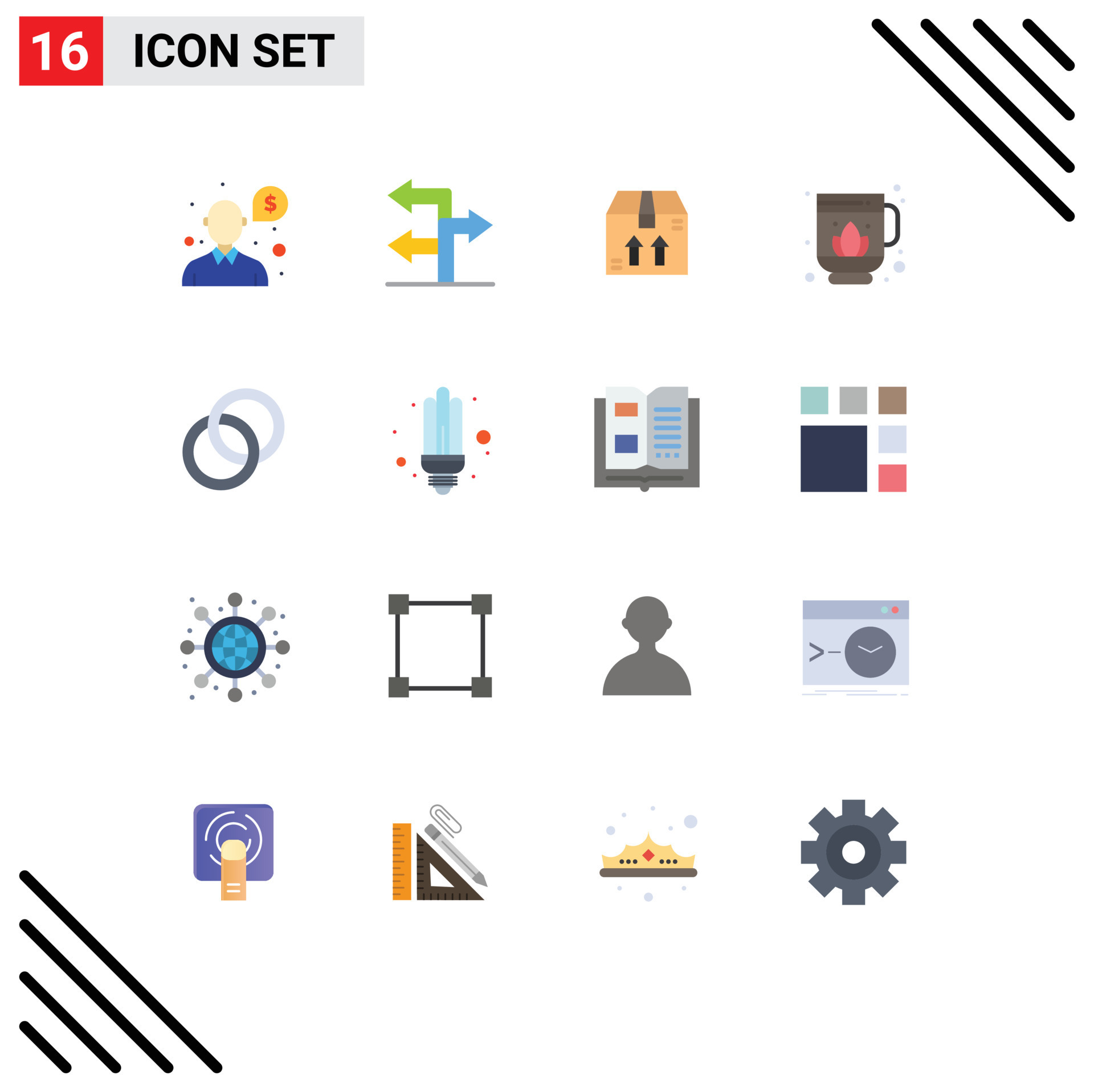 Flat Color Pack Of 16 Universal Symbols Of Bulb Couple Ecommerce Wedding Lotus Editable Pack Of