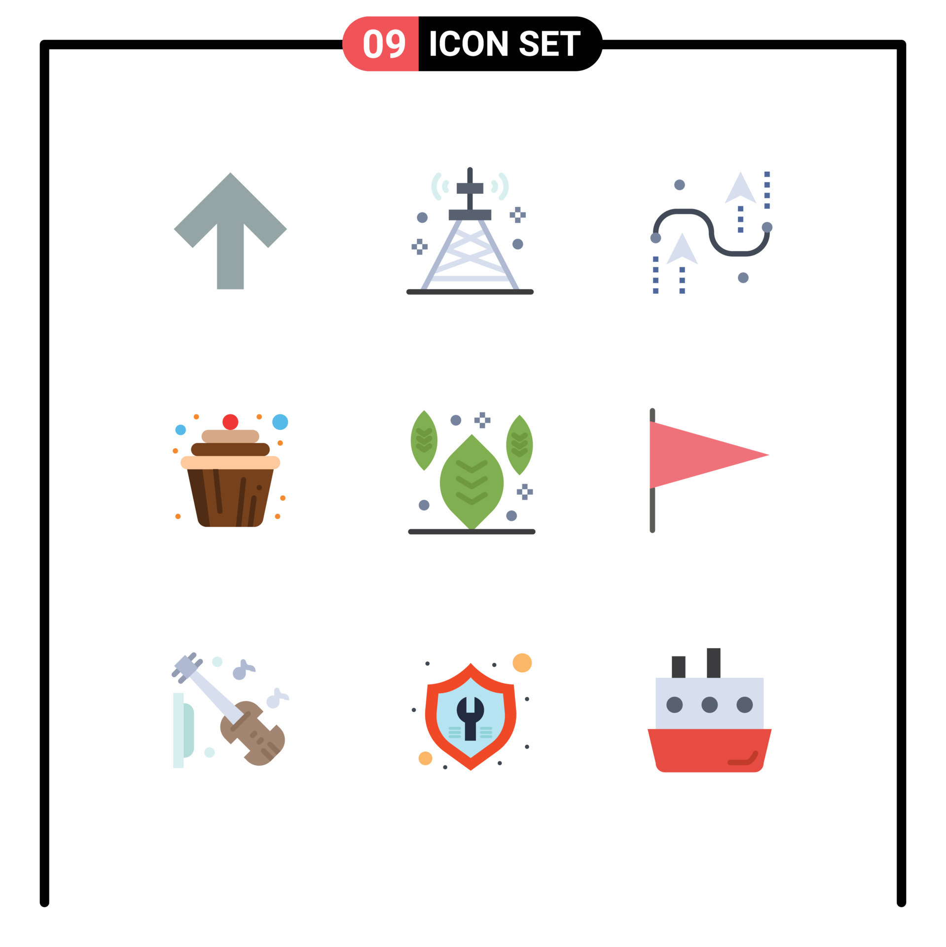 Pictogram Set Of 9 Simple Flat Colors Of Autumn Cup Coding Cake Programing Editable Vector
