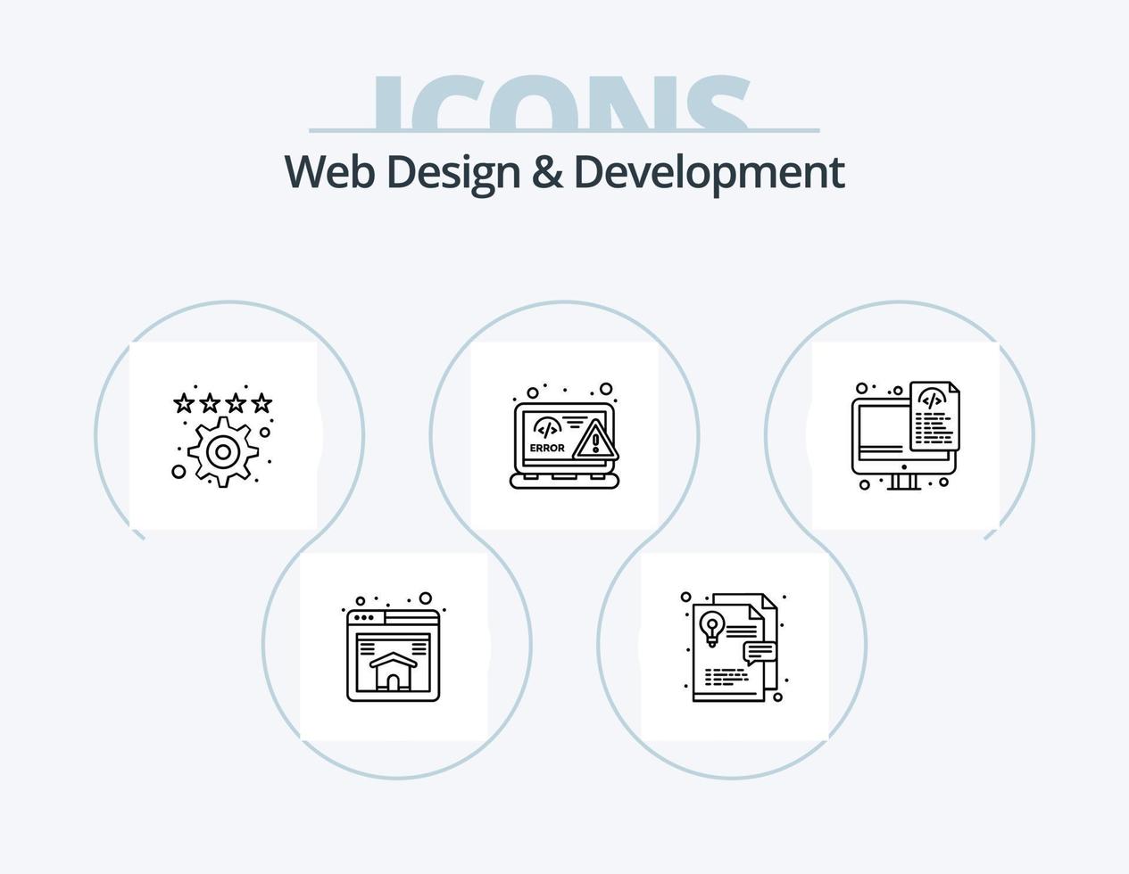 Web Design And Development Line Icon Pack 5 Icon Design Document Web Design Javascript