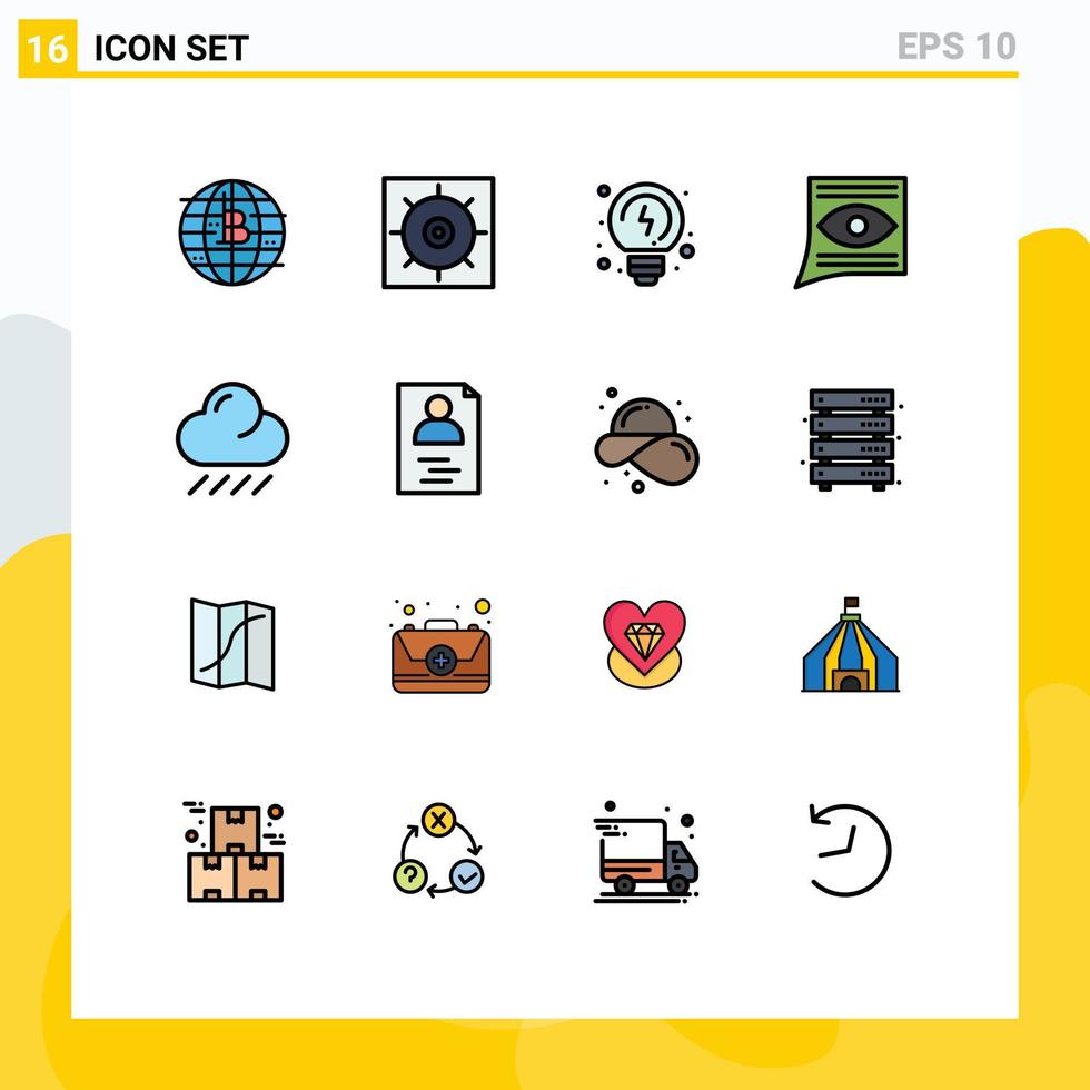 Set Of 16 Vector Flat Color Filled Lines On Grid For Weather Cloud Solutions Inbox Contact Us