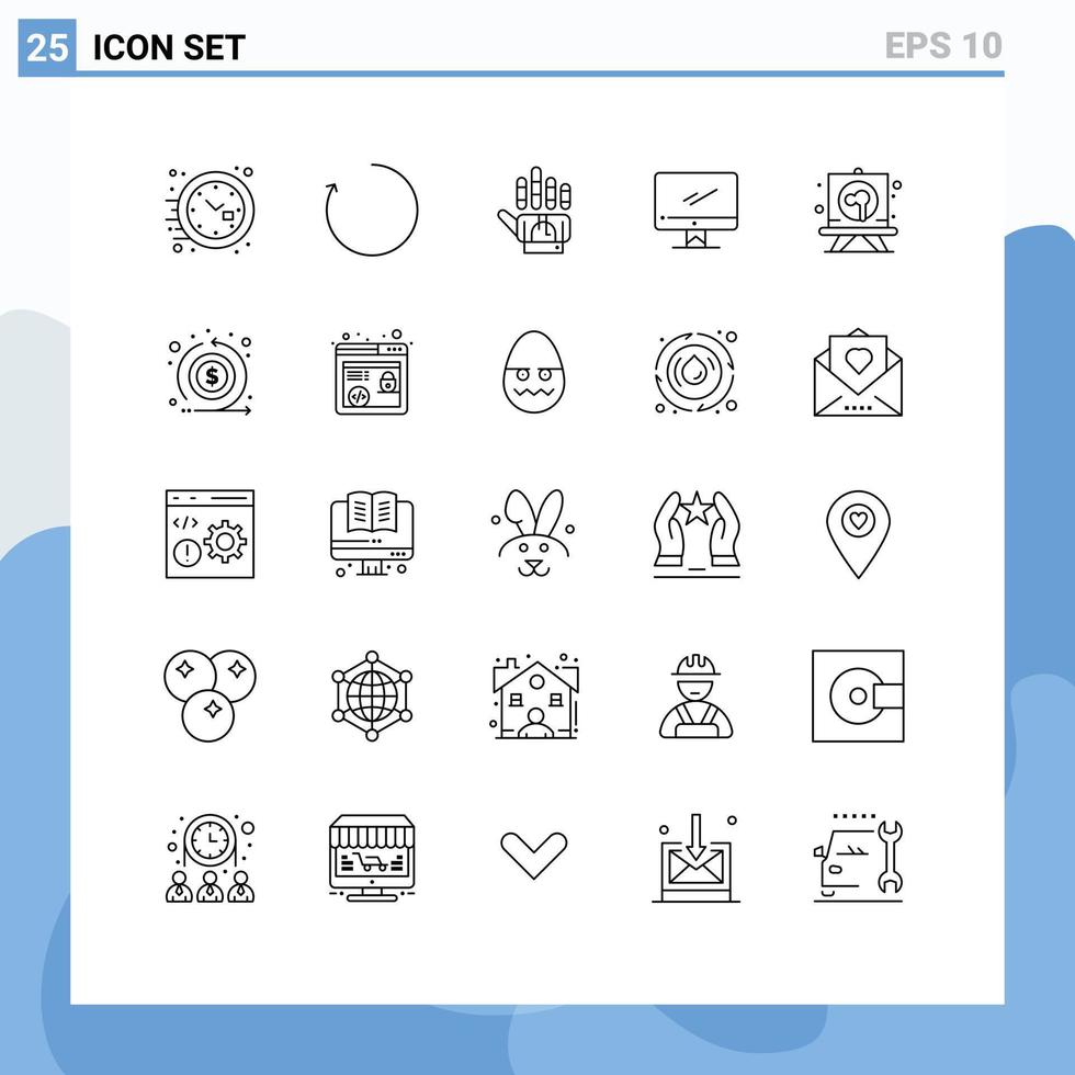 Group Of 25 Modern Lines Set For Panting Pc Golve Imac Monitor Editable Vector Design Elements