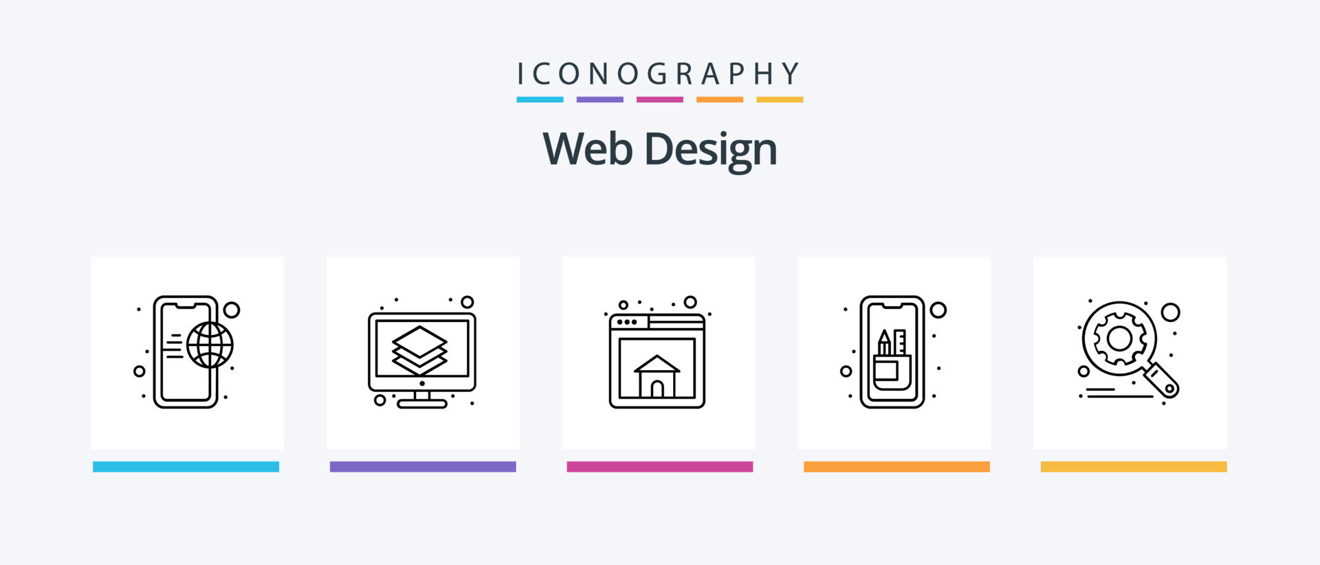 web diseño línea 5 5 icono paquete incluso . archivo. lujo. css ...