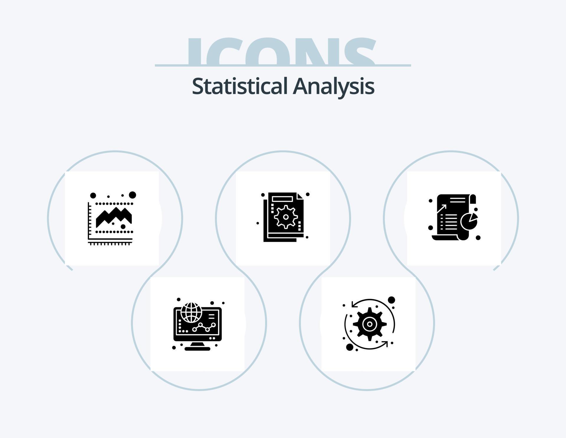 Statistical Analysis Glyph Icon Pack 5 Icon Design. graph. chart. system update. business ...
