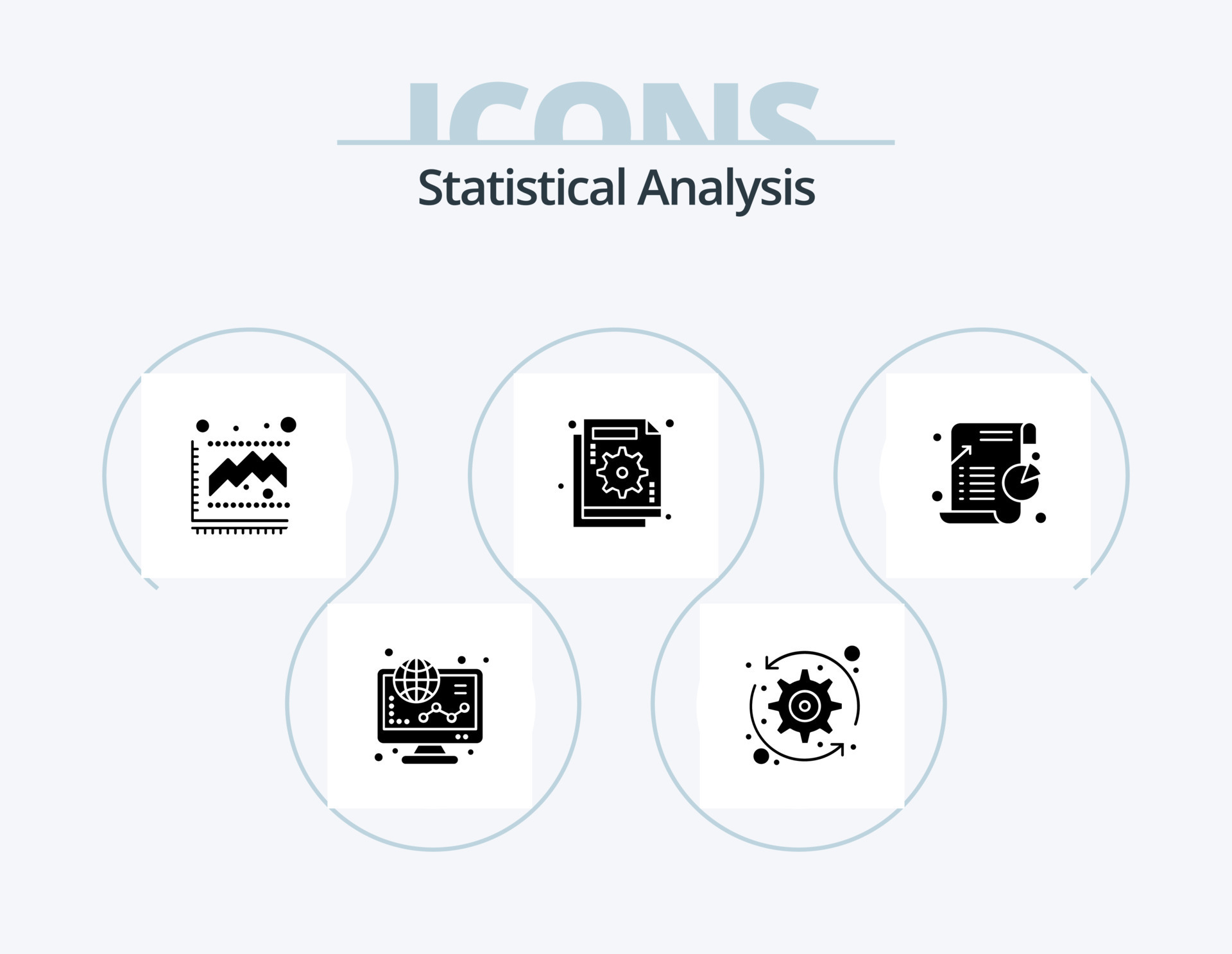 Statistical Analysis Glyph Icon Pack 5 Icon Design. graph. chart ...