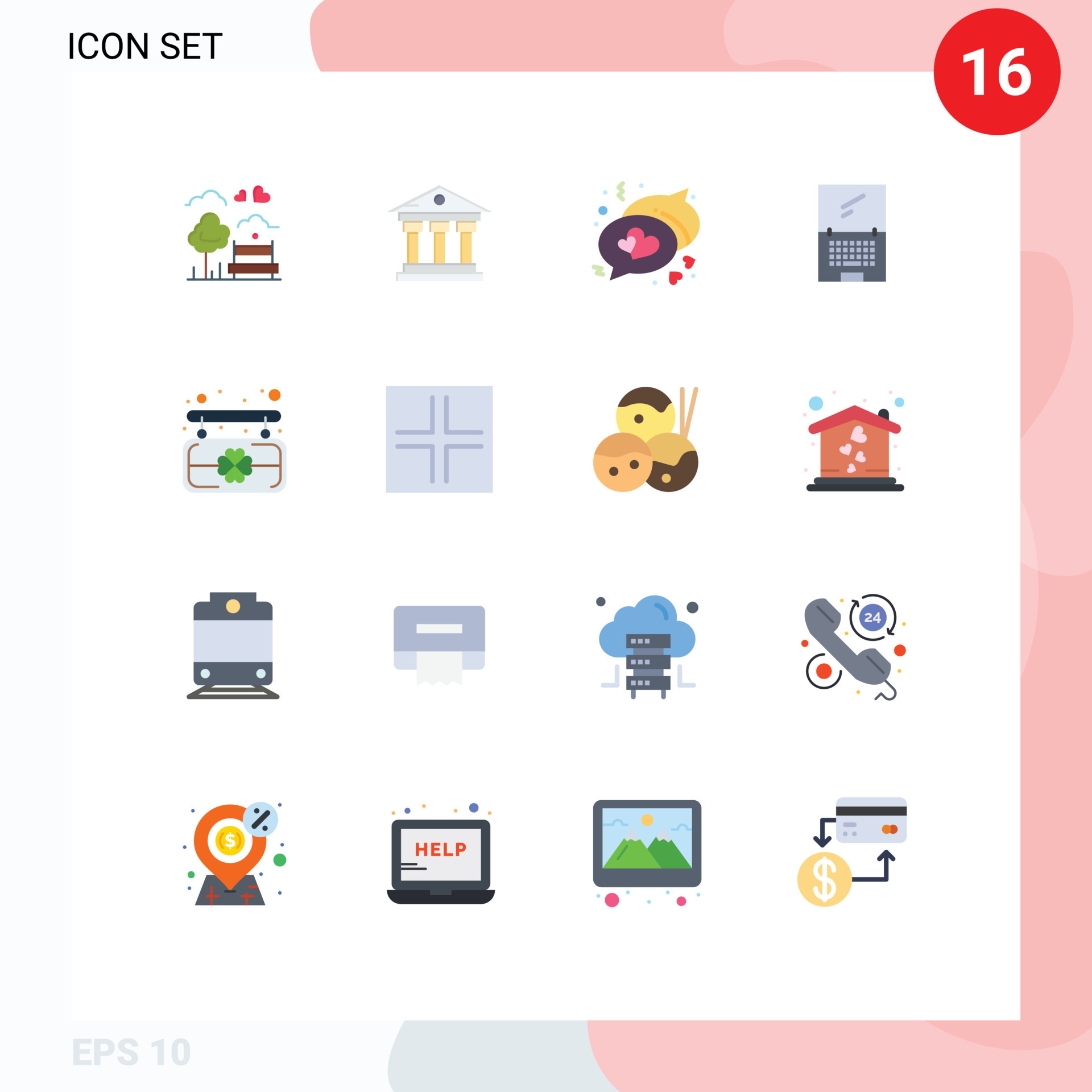 16 User Interface Flat Color Pack Of Modern Signs And Symbols Of Board Imac Service Device